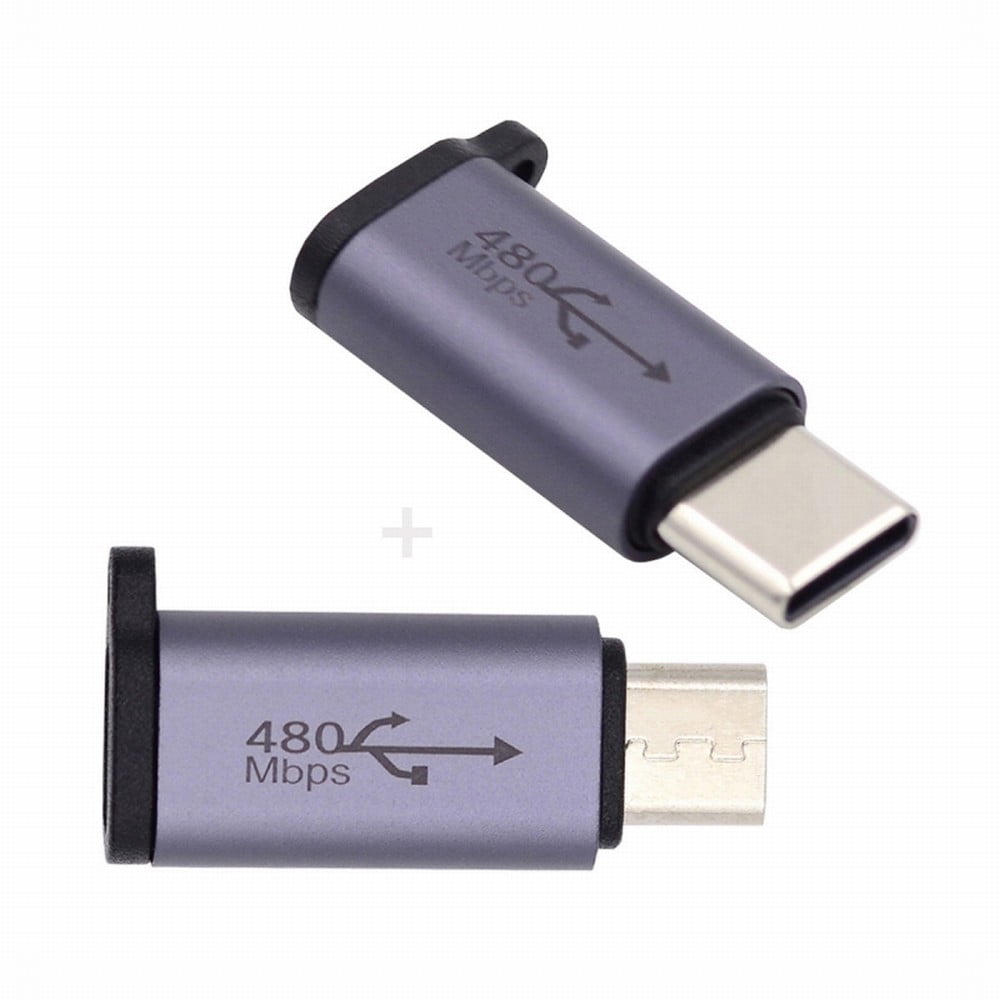 Xiwai 2pcs/lot USB2.0 8P Female to Micro USB Type-C USB-C Male Power Adapter 480Mbps Data with ...