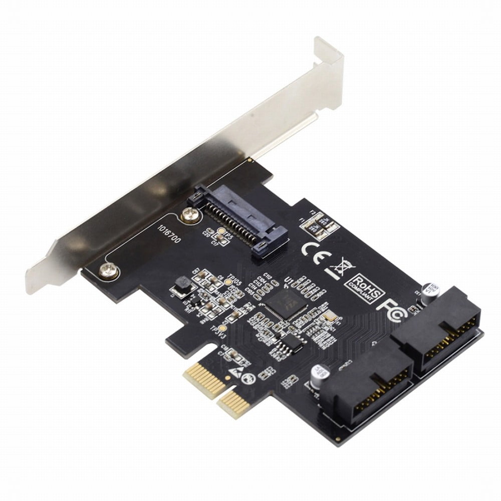 Xiwai 5Gbps 19Pin 20Pin USB 3.0 Front Panel Header to PCI-E 1X Express Card VL805 Adapter for ...