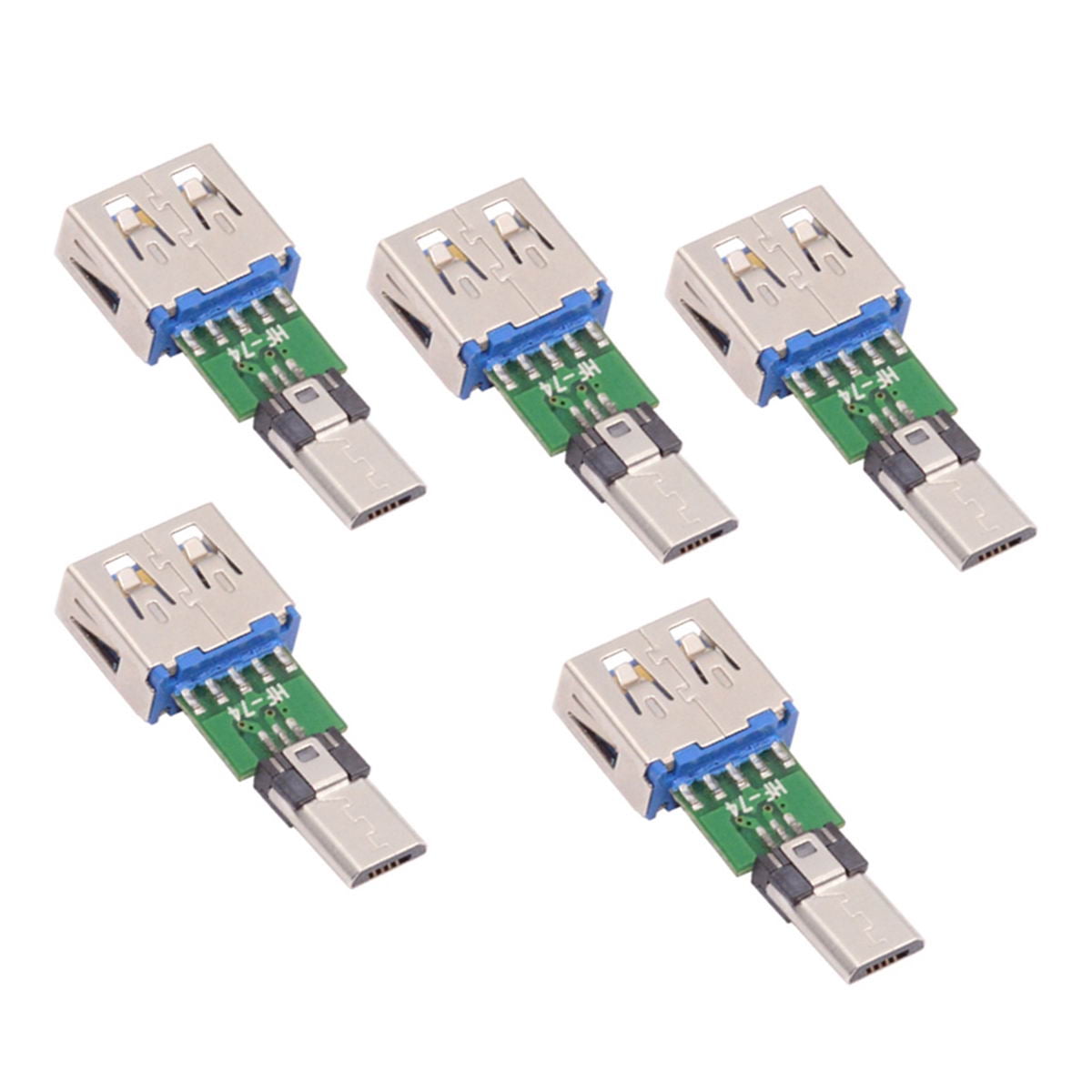 Xiwai 5pcs/lot Micro USB 2.0 5Pin Male Connector to USB Type-A Female ...