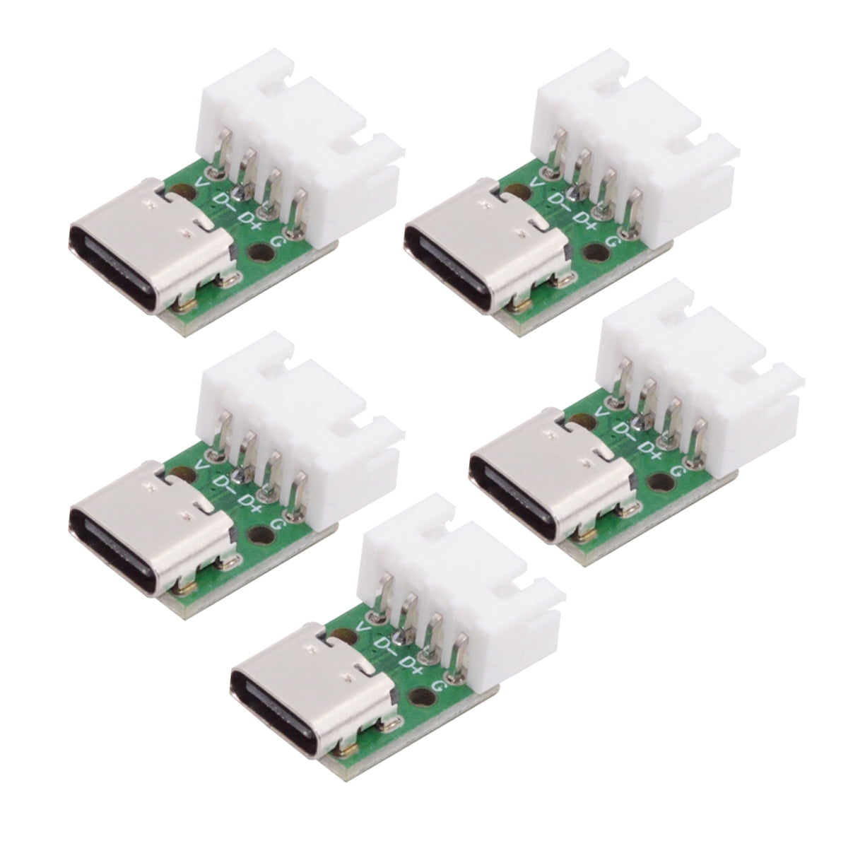 Xiwai 5pcs/set DIY OEM Type C Female Socket Connector to 4Pin Pitch=2 ...