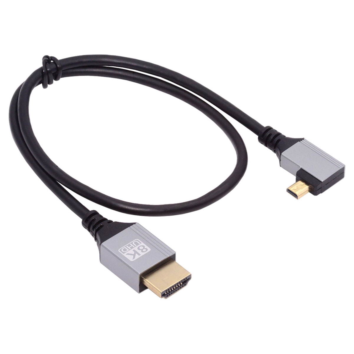 Xiwai 90 Degree Left Angled Micro HDMI 2.1 Ultra Thin HDTV Cable 8K 4K ...