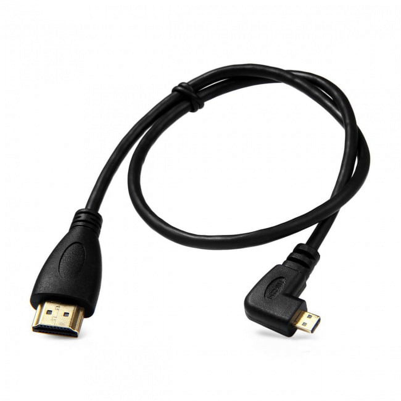 Xiwai Left Angled 90 Degree Micro HDMI to HDMI Male HDTV Cable for Cell ...