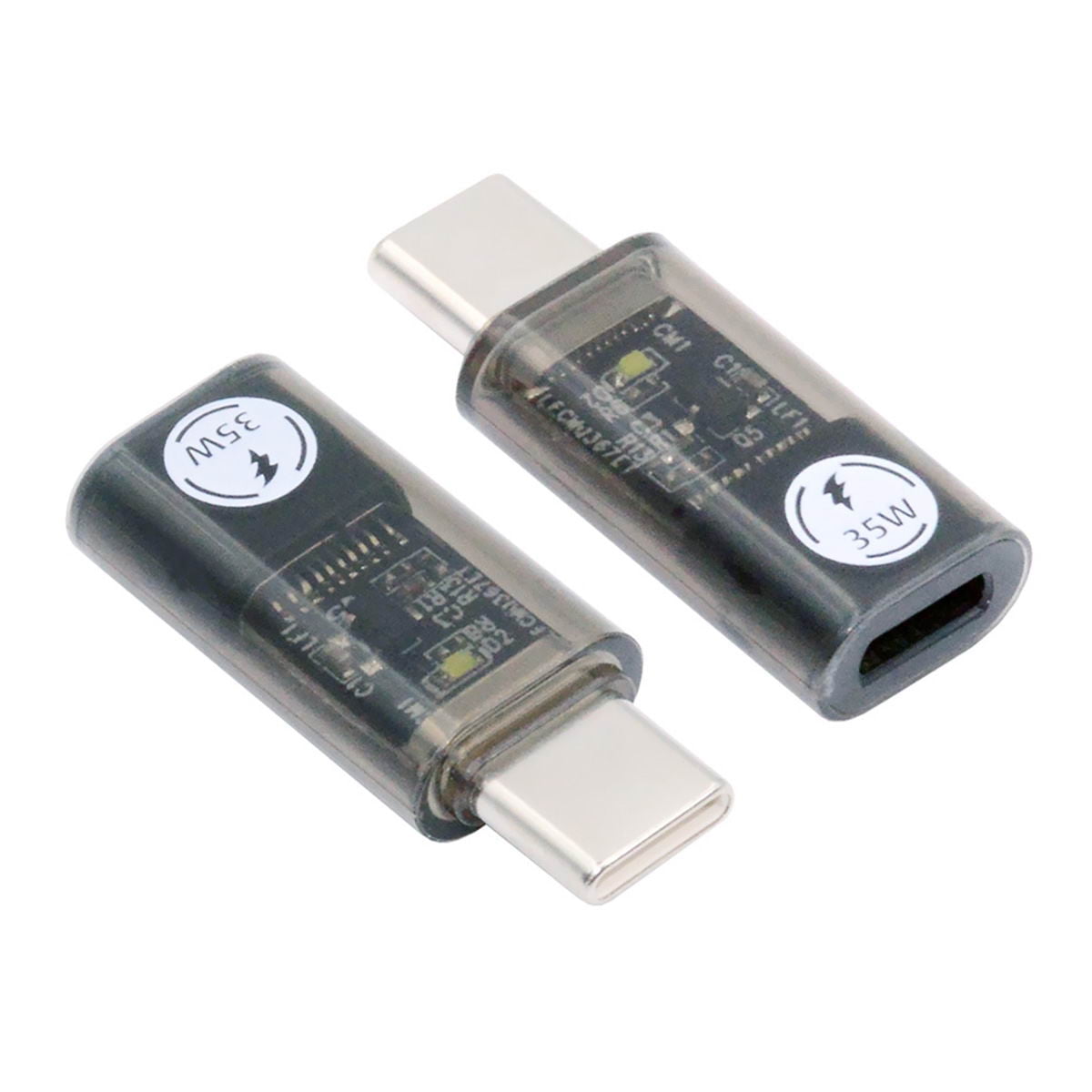 Xiwai Transparent LED USB-C Type C Male to 8P Female 35W Power 480Mbps Data Adapter Compatible ...