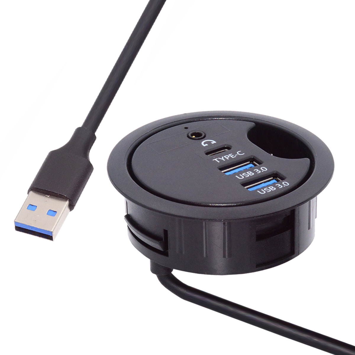 Xiwai USB 3.0 Hub SD TF USB-C 2 Port USB 60mm Desk Grommet Splitter ...