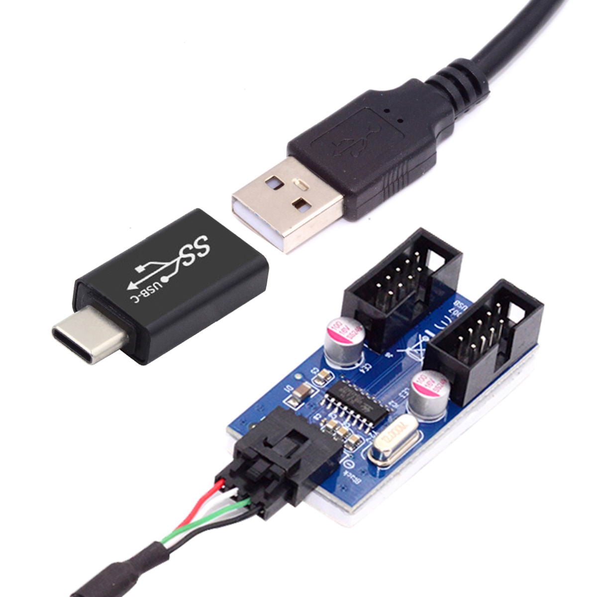 Xiwai USB 3.1 Male Type-C USB-C to USB 2.0 Type-A Male 1 to 2 Female ...