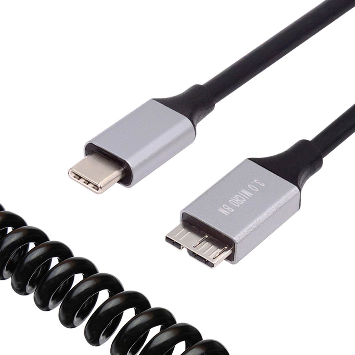Xiwai USB-C Type-C Host to Micro-USB3.0 Male OTG Stretch Coiled Cable 100cm Extension 5Gbps for ...