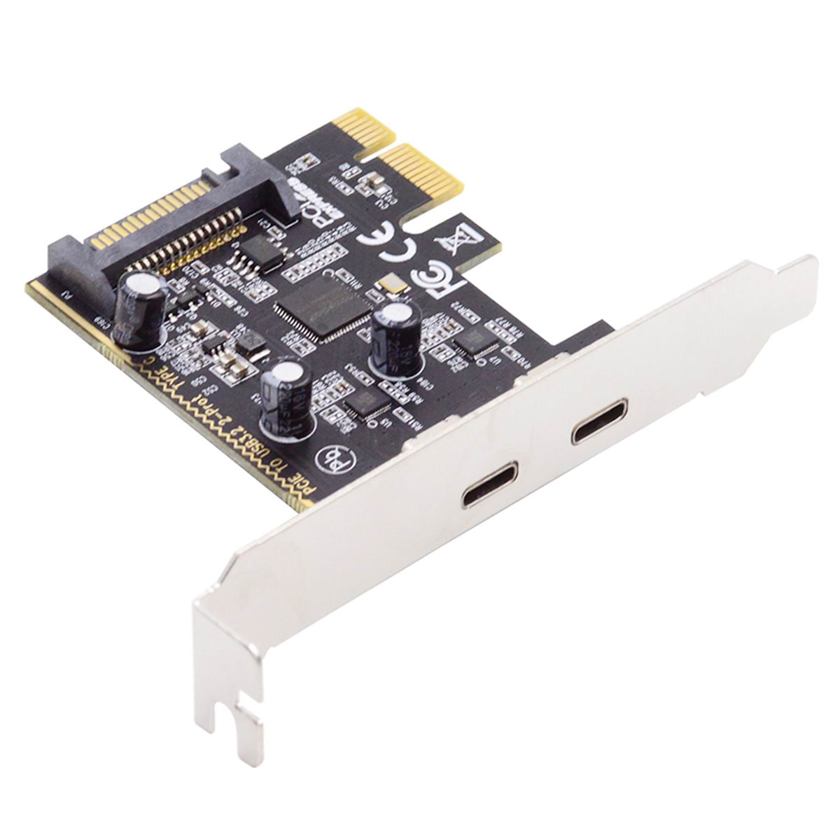 Xiwai USB3.1 Gen1 5Gbps Dual Type-C USB-C Female to PCI-E Express 1x Card Adapter ASM1042 with ...