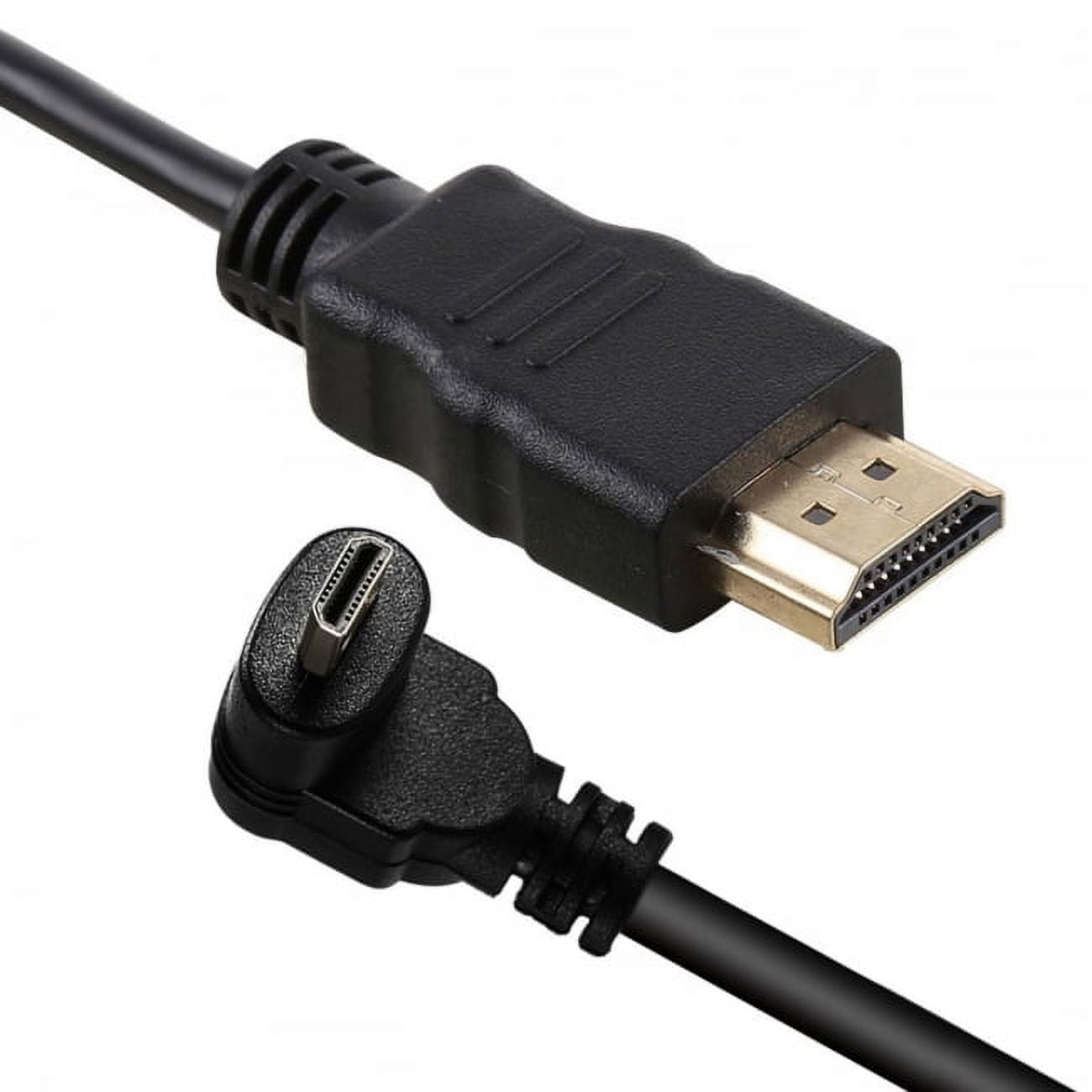 Xiwai Up Angled 90 Degree Micro HDMI to HDMI Male HDTV Cable for Cell ...