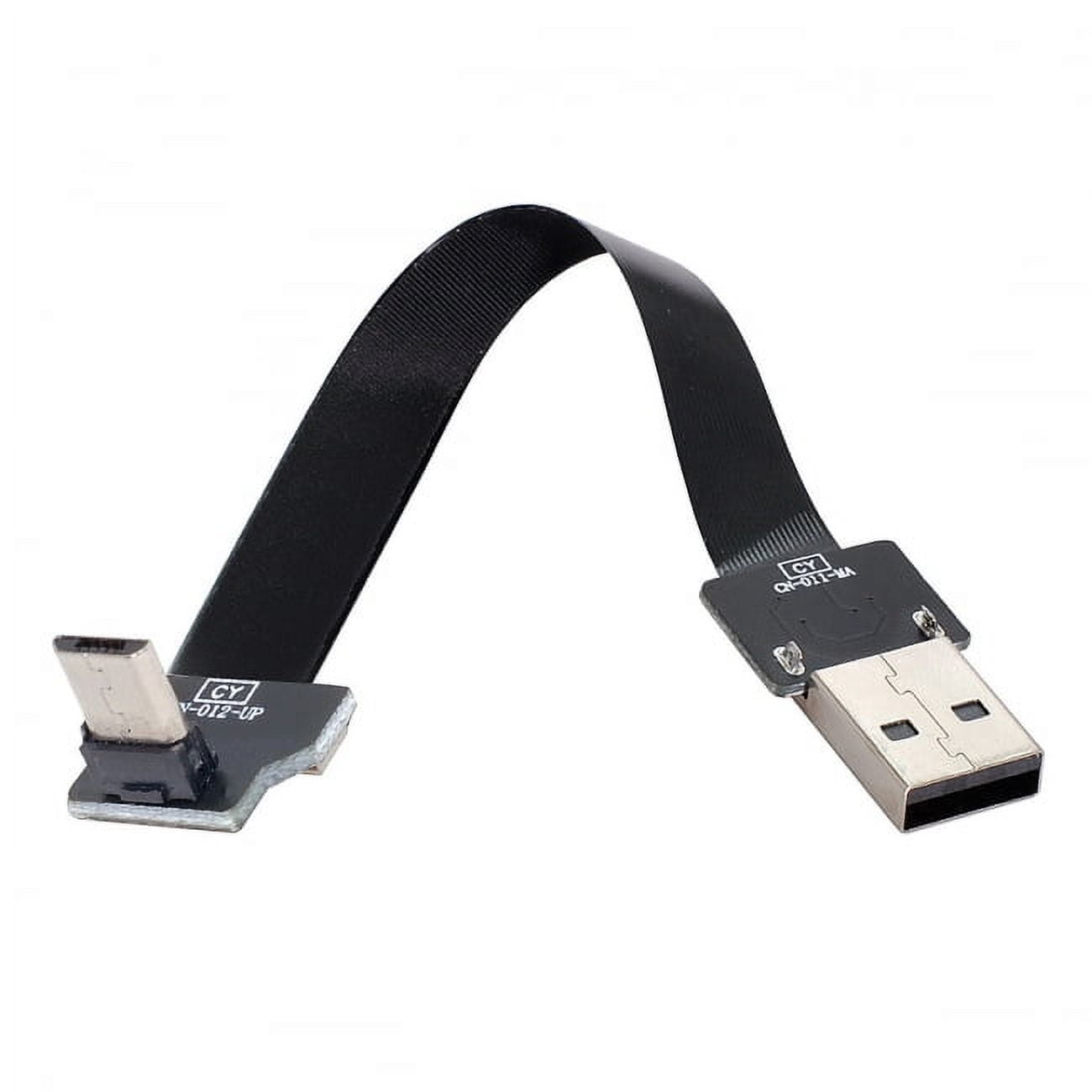 Xiwai Up Angled USB 2.0 Type-A Male to Micro USB 5Pin Male Data Flat ...