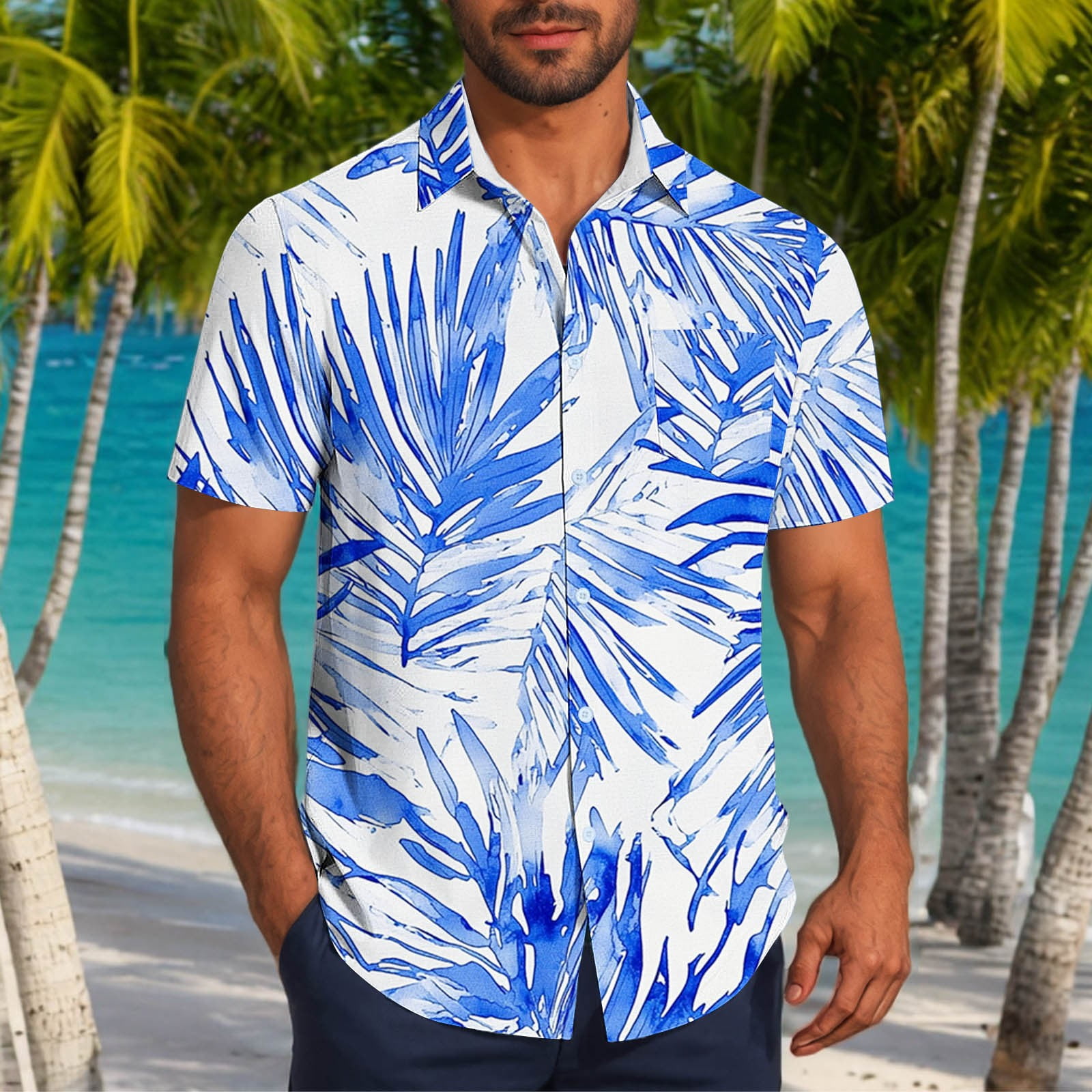 Xixinqiwan No Boundaries Men's & Big Men's Button Up Shirt,Men's Summer ...