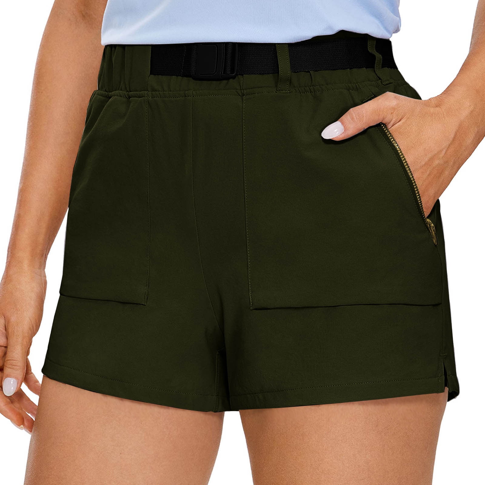 Xixinqiwan No Boundaries Women's Cargo Work Shorts Solid Color Classic ...
