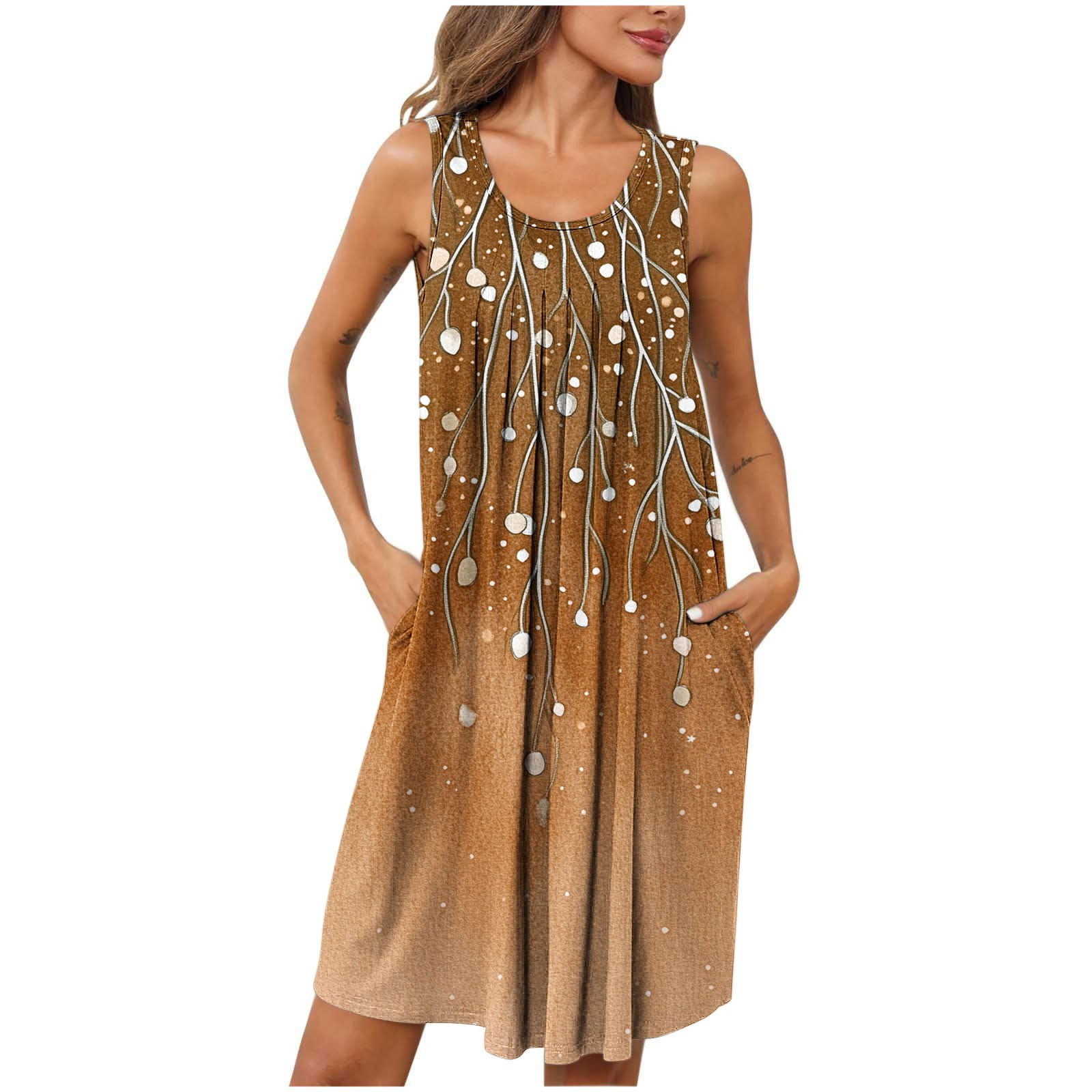 Xixinqiwan Sundresses for Women 2025 Plus Size,Women's Mini Tank Dress ...