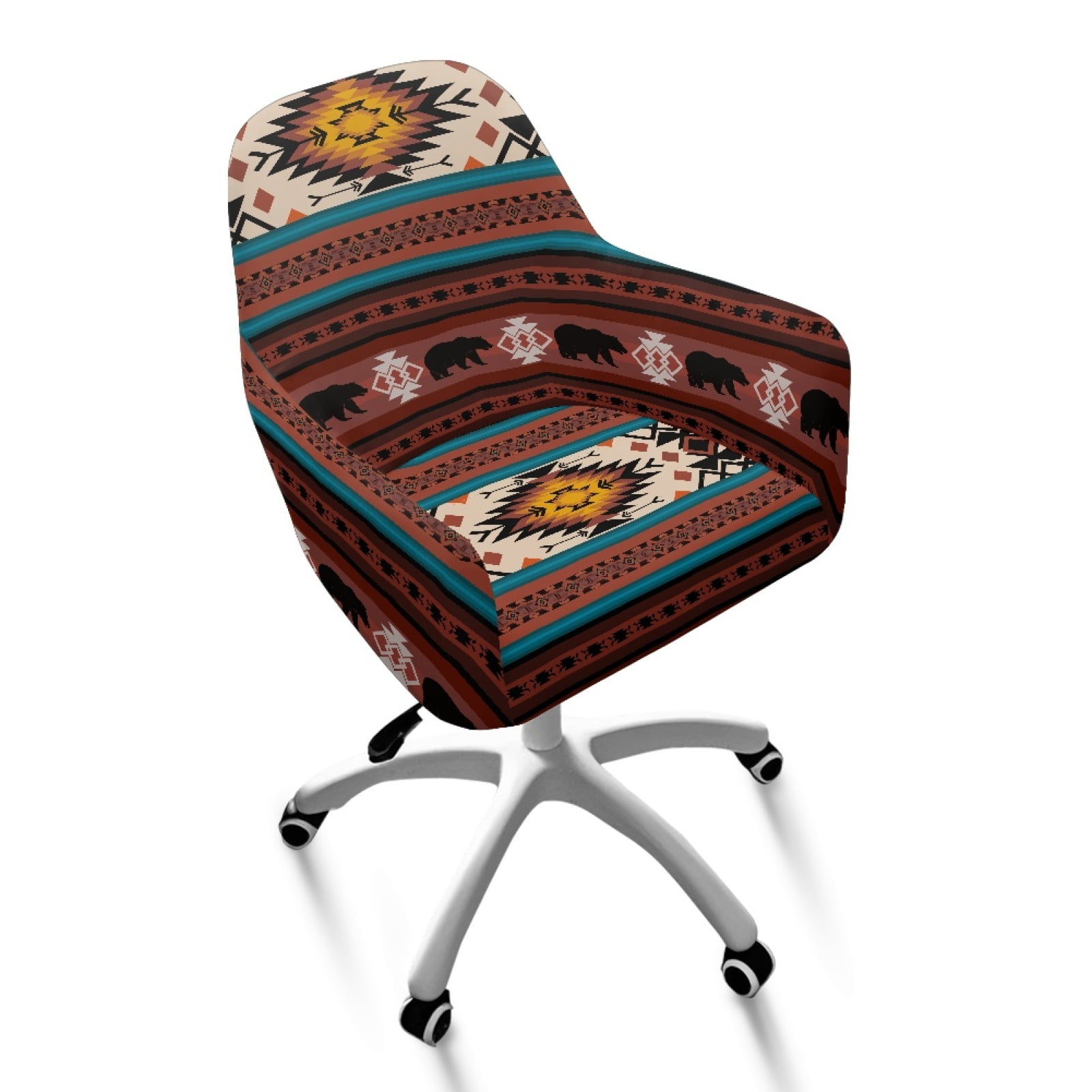 Xixirimido Aztec Tribal Bear Pattern Swivel Armchair Accent Dining ...