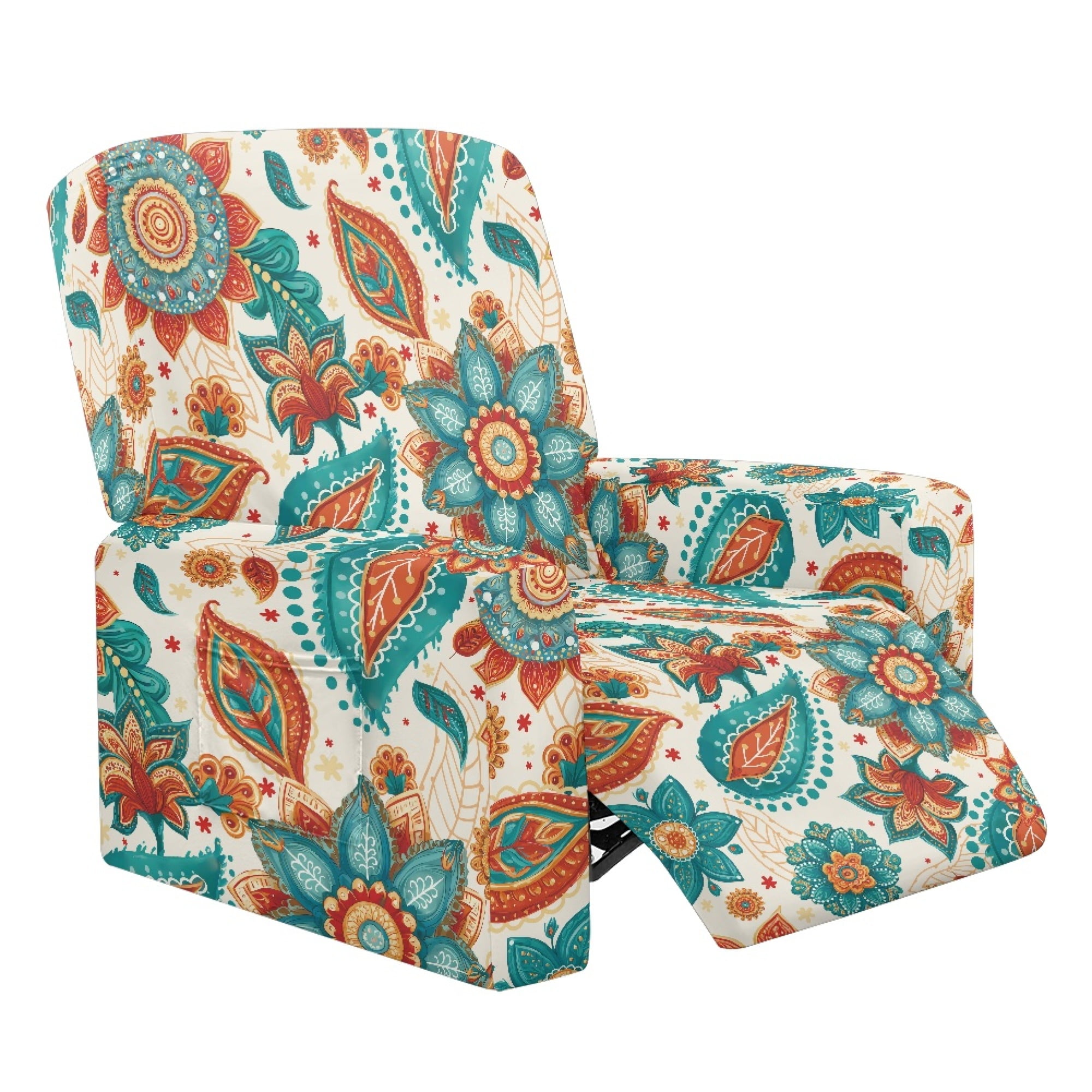 Xixirimido Boho Mandala Floral Pattern Recliner Chair Covers 4 Pieces ...