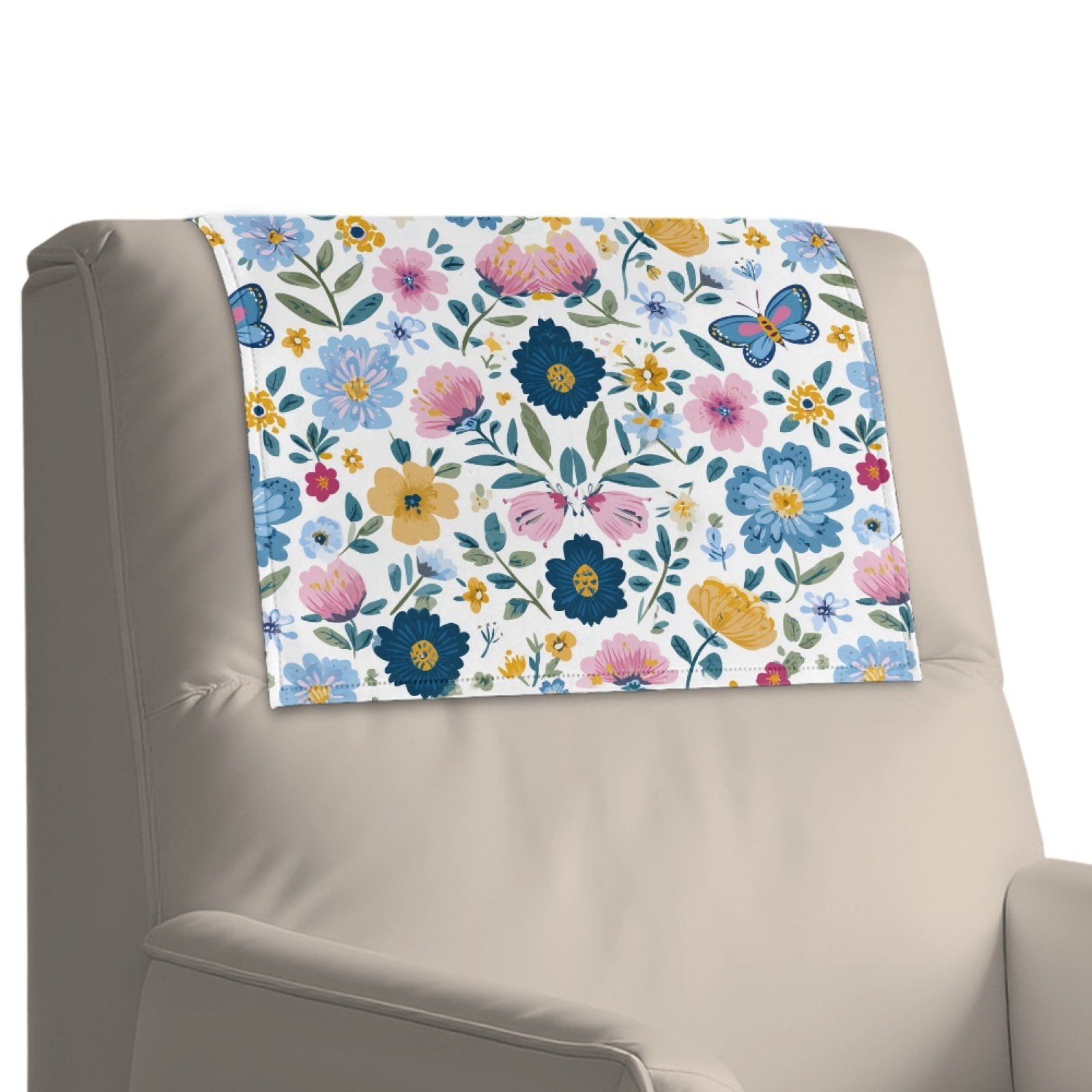 Xixirimido Butterfly Colorful Flowers Pattern Recliner Chair Covers for ...