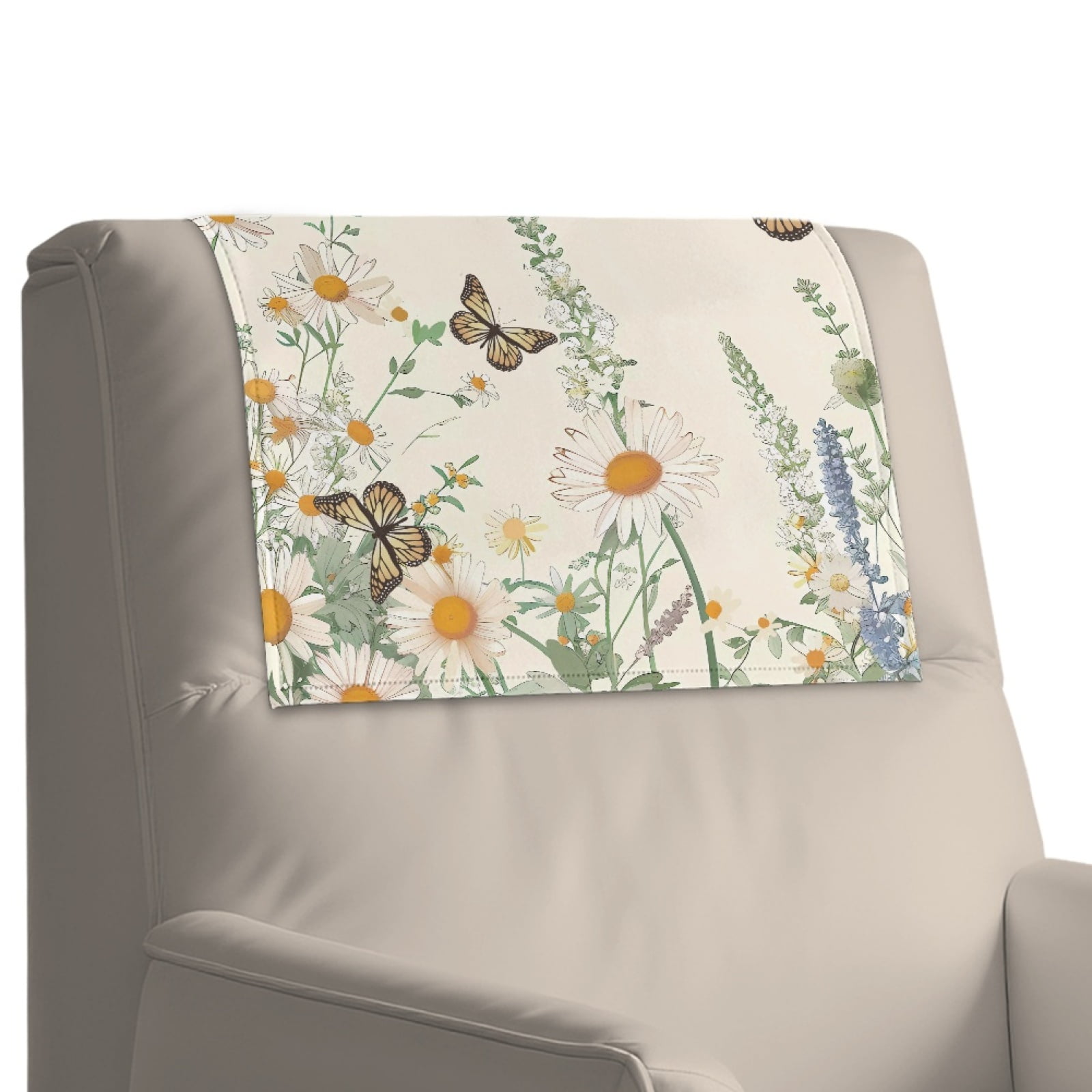 Xixirimido Butterfly Retro Daisy Floral Pattern Headrest Covers for ...