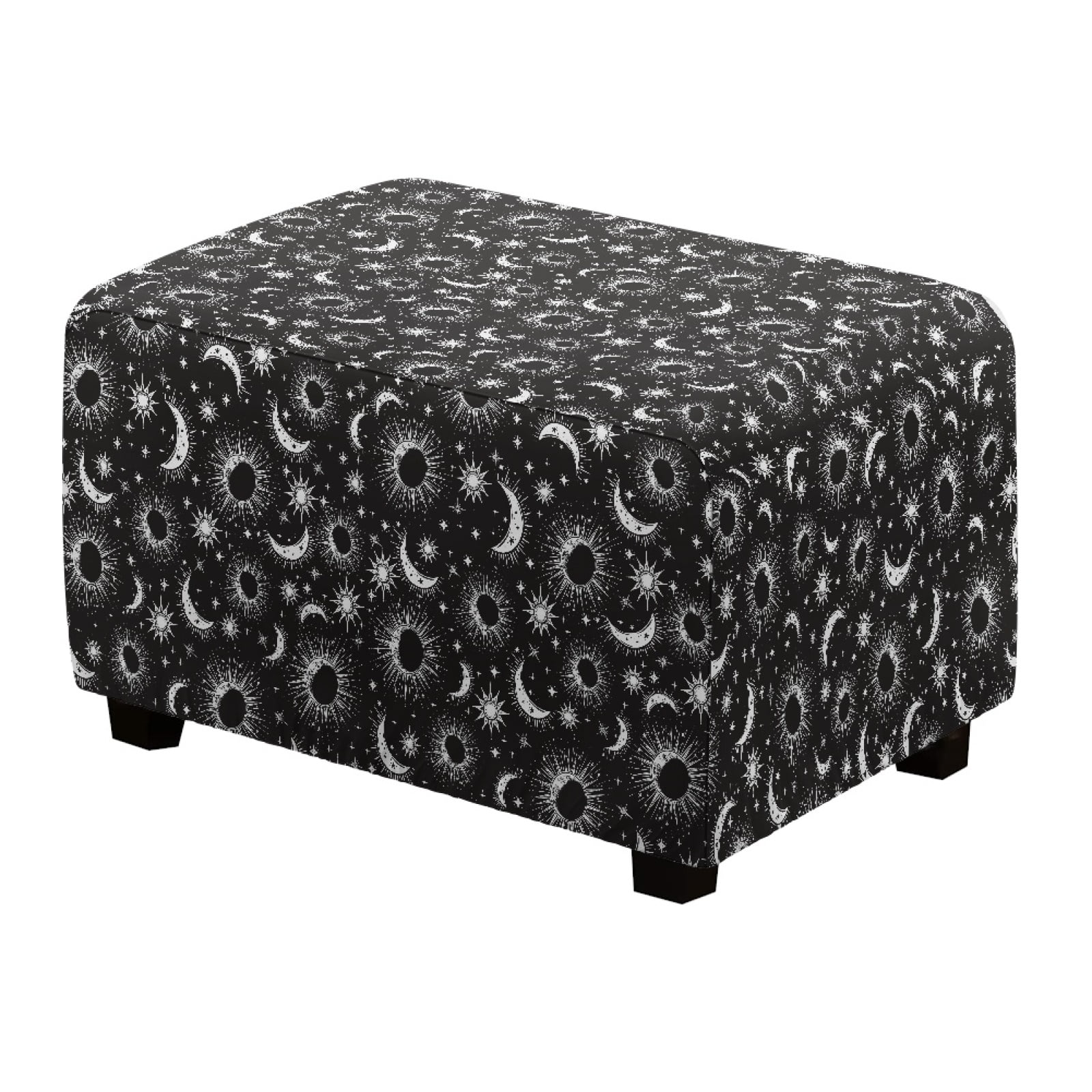 Xixirimido Celestial Sun Moon Stars Pattern Ottoman Slipcover Form-Fit ...