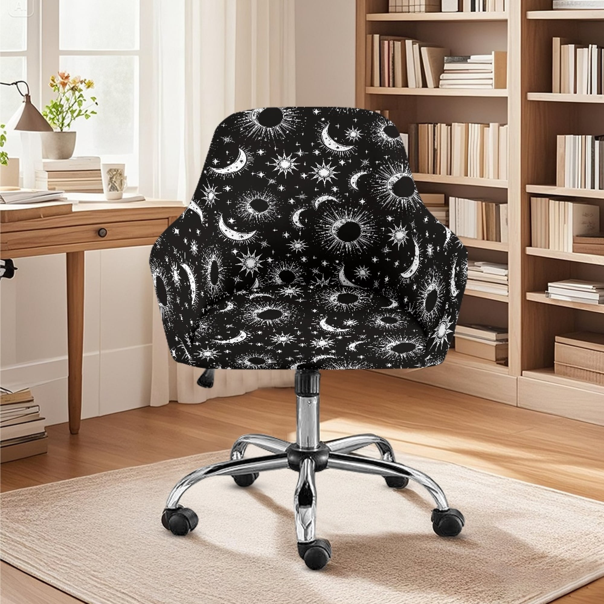 Xixirimido Celestial Sun Moon Stars Pattern Swivel Armchair Accent ...