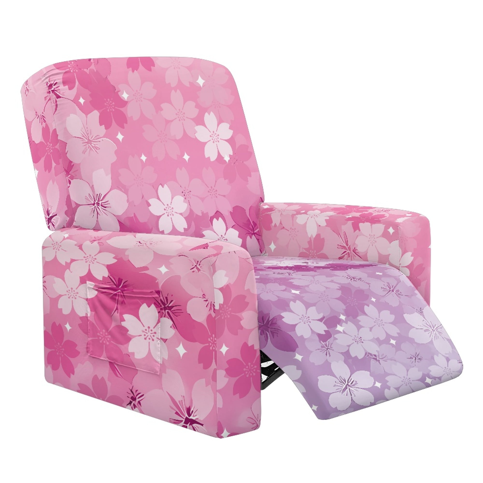 Xixirimido Cherry Blossom Floral Pattern Recliner Slipcovers 4 Pieces ...