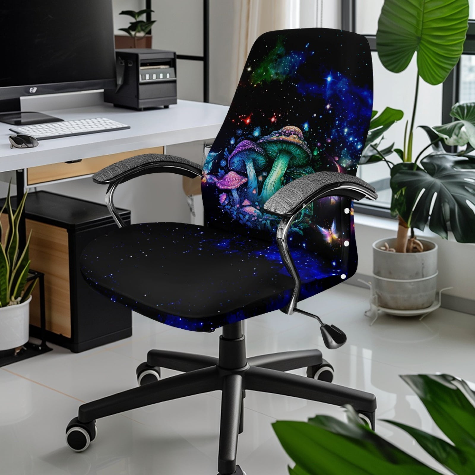 Xixirimido Colorful Mushroom Galaxy Print Office Chair Covers ...