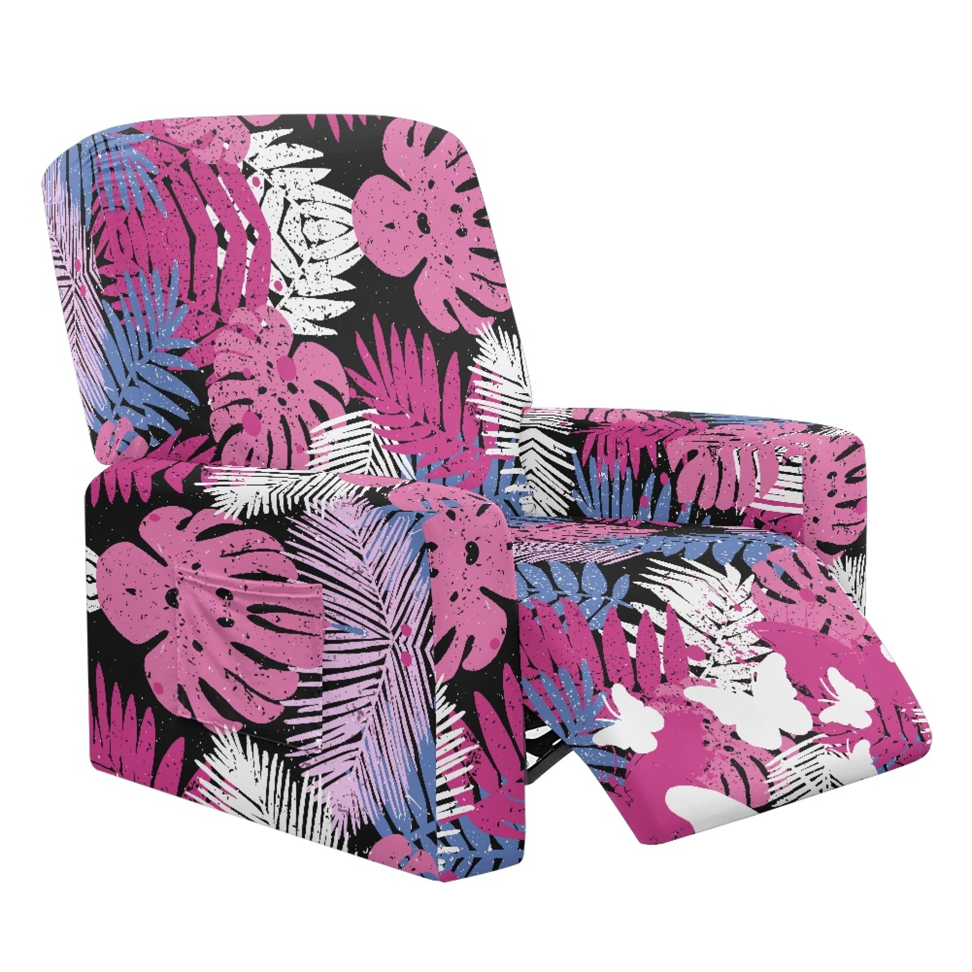 Xixirimido Colorful Tropical Leaf Pattern Recliner Cover with Pockets ...