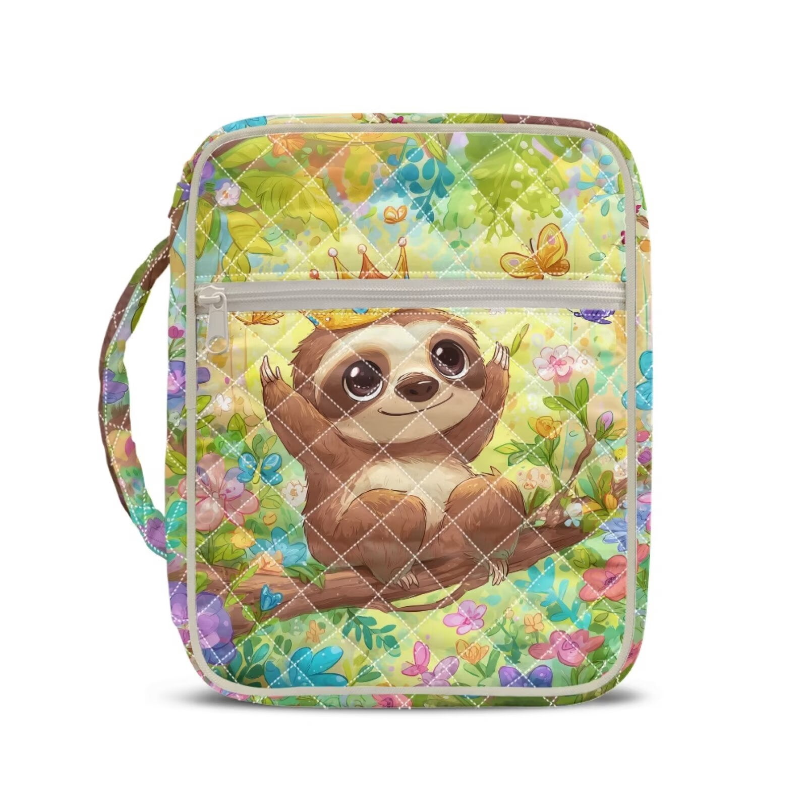 Xixirimido Cute Sloth Butterfly Vibrant Floral Print Bible Cover Case ...