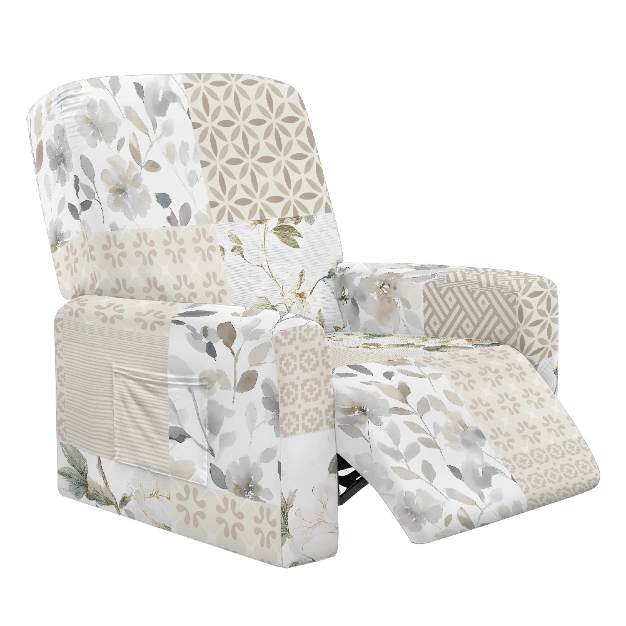 Xixirimido Floral Patchwork Pattern Recliner Chair Covers 4 Pieces ...