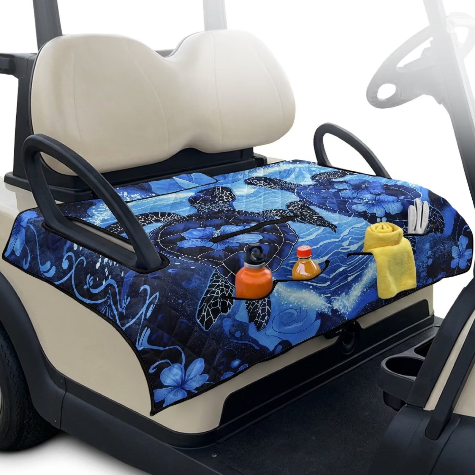 Xixirimido Golf Cart Seat Cover with 4 Pocket Quilted Golf Cart Seat ...