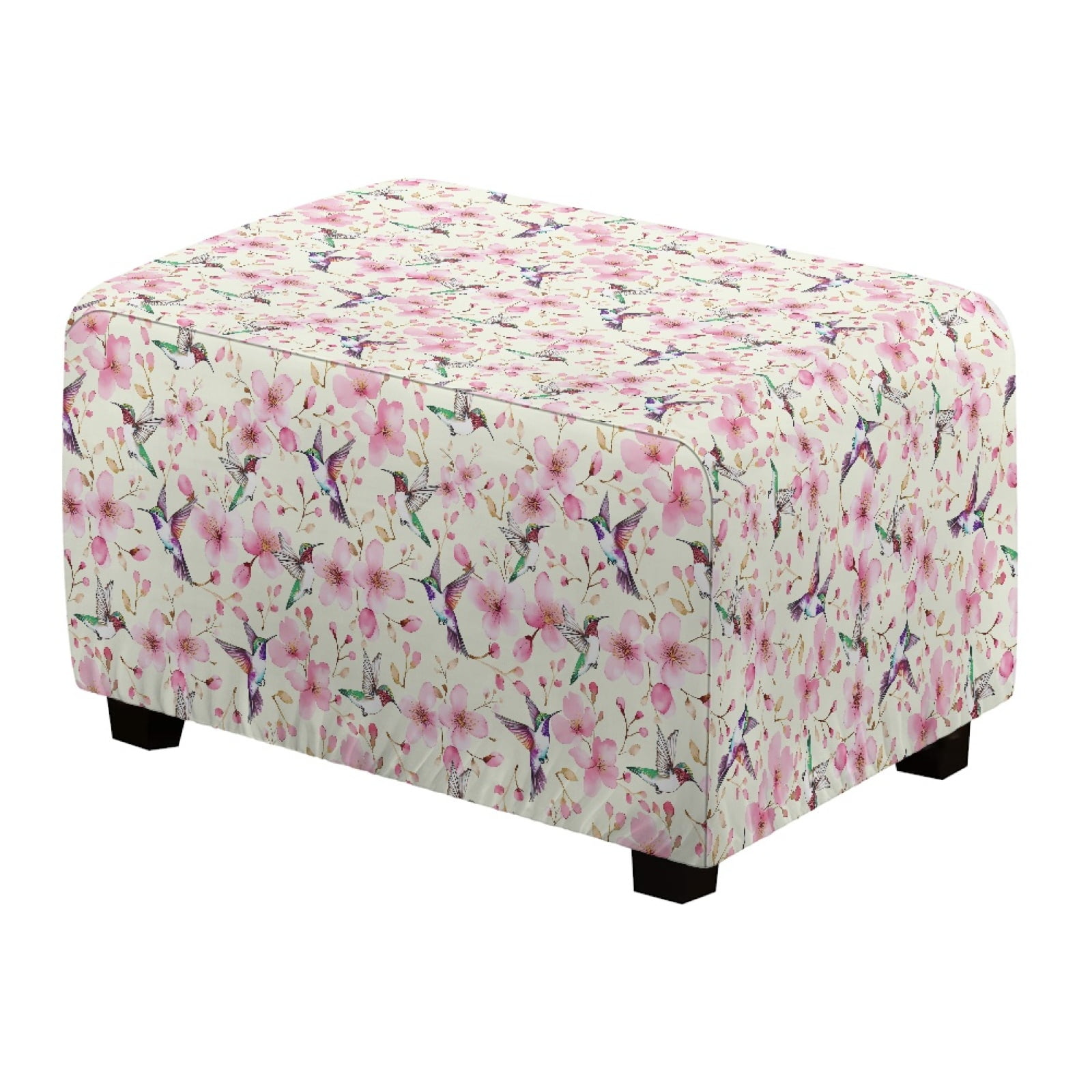 Xixirimido Hummingbird Cherry Blossom Floral Pattern Ottoman Cover ...