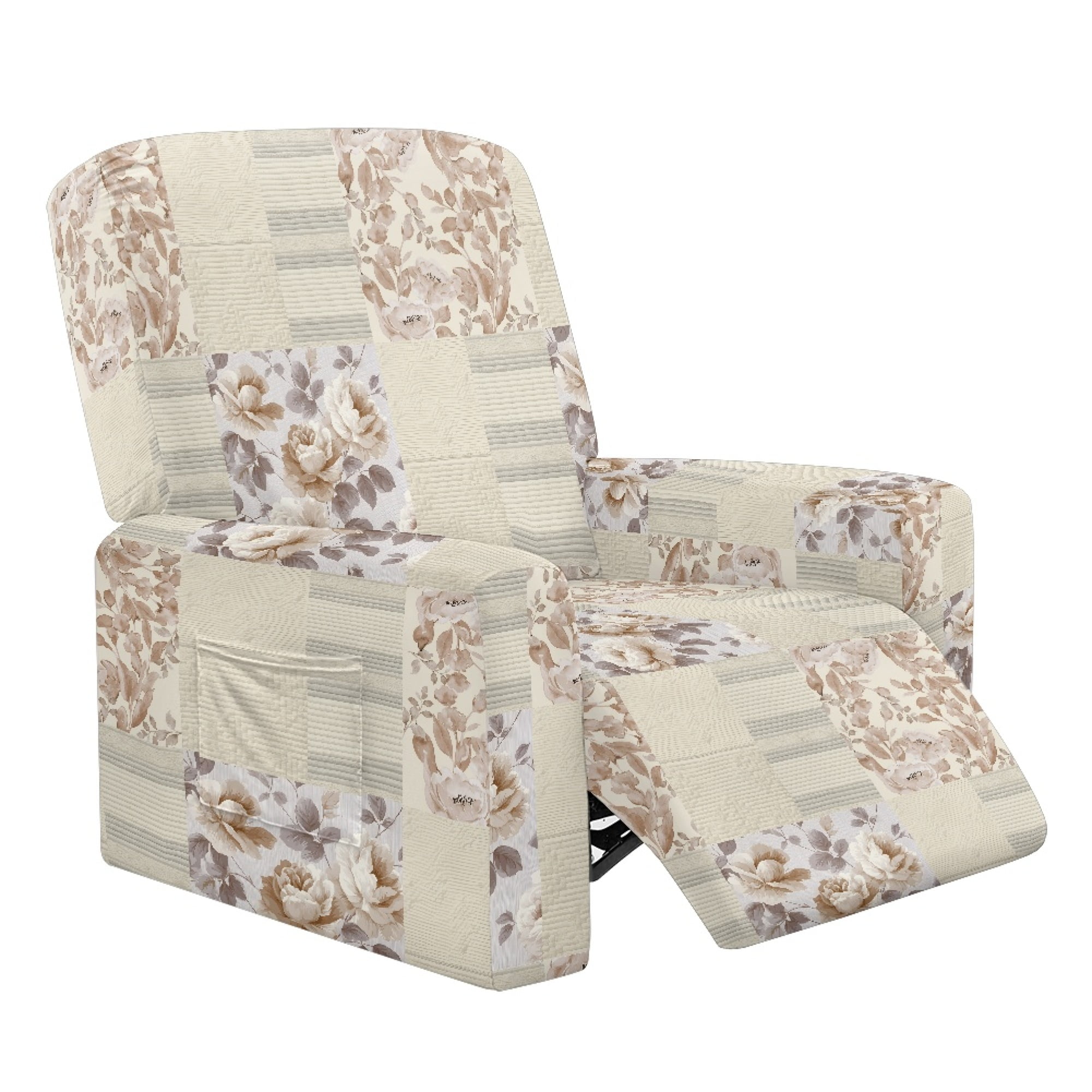 Xixirimido Peony Floral Patchwork Recliner Slipcovers 4 Pieces Stretch ...