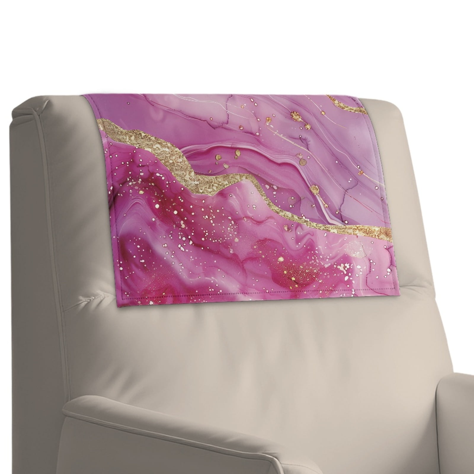 Xixirimido Pink Marble Print Headrest Covers for Recliners Leather ...