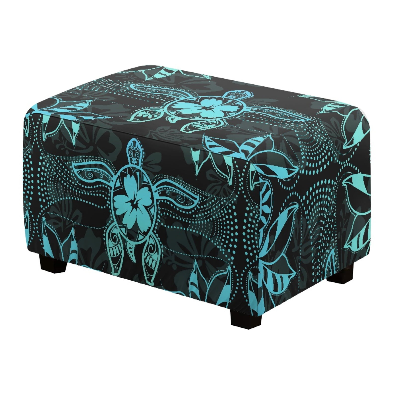 Xixirimido Polynesian Tribe Turtle Pattern Stretch Ottoman Cover ...