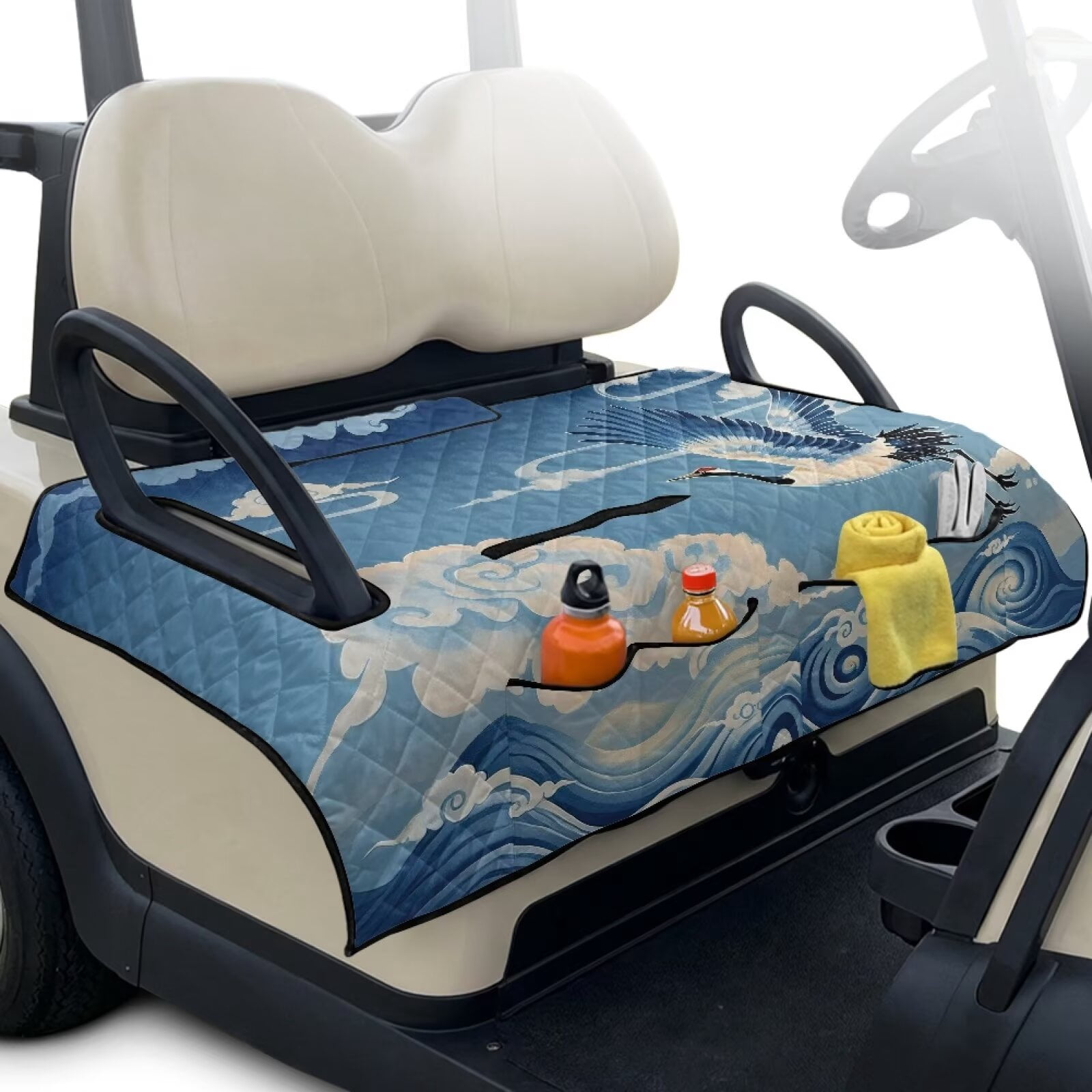 Xixirimido Portable Golf Cart Seat Cover with 4 Pocket Quilted Golf ...