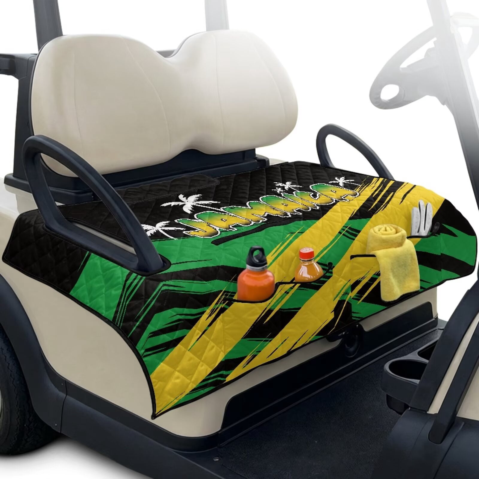 Xixirimido Portable Golf Cart Seat Cover with 4 Pocket Quilted Golf ...
