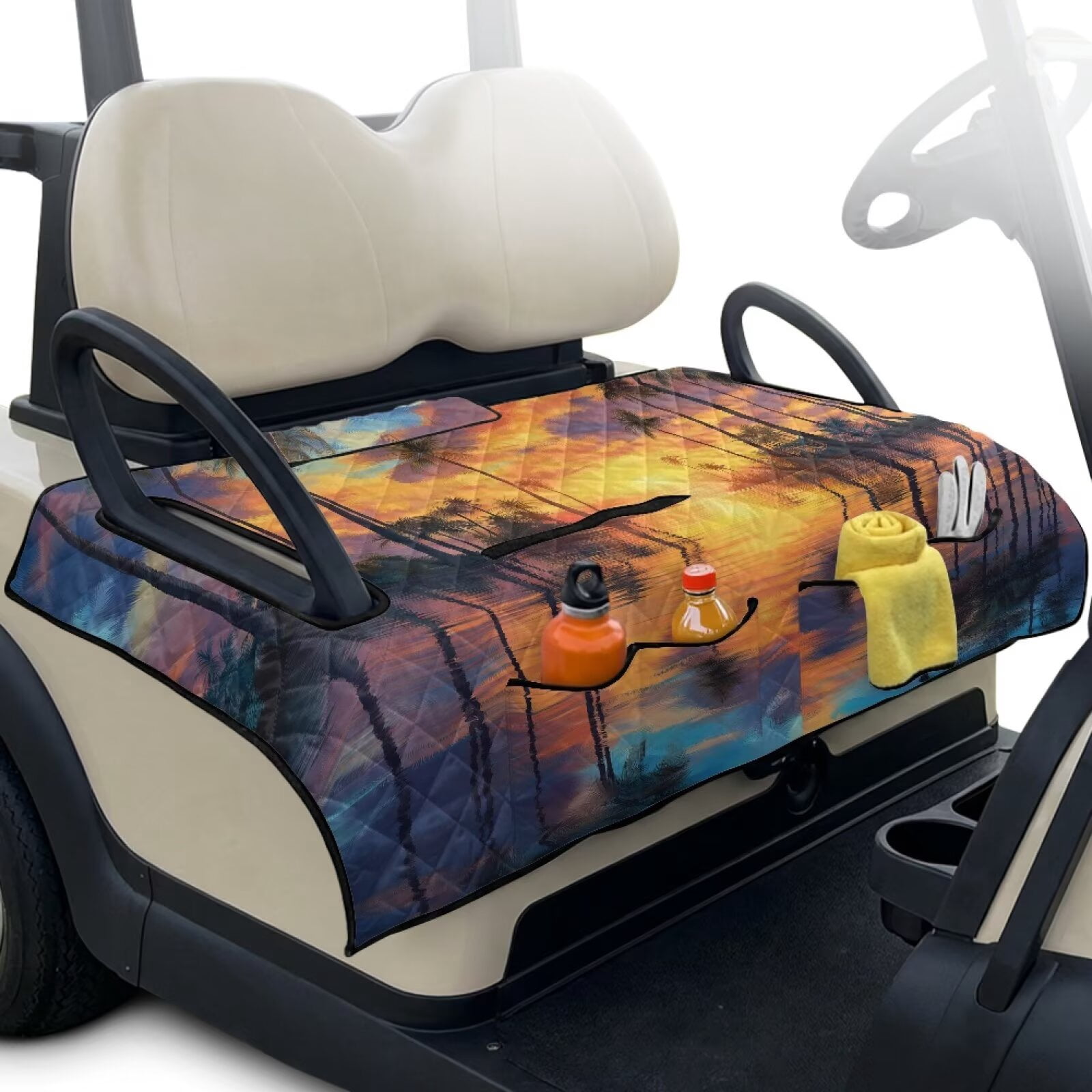 Xixirimido Portable Golf Cart Seat Cover with 4 Pocket Quilted Golf ...