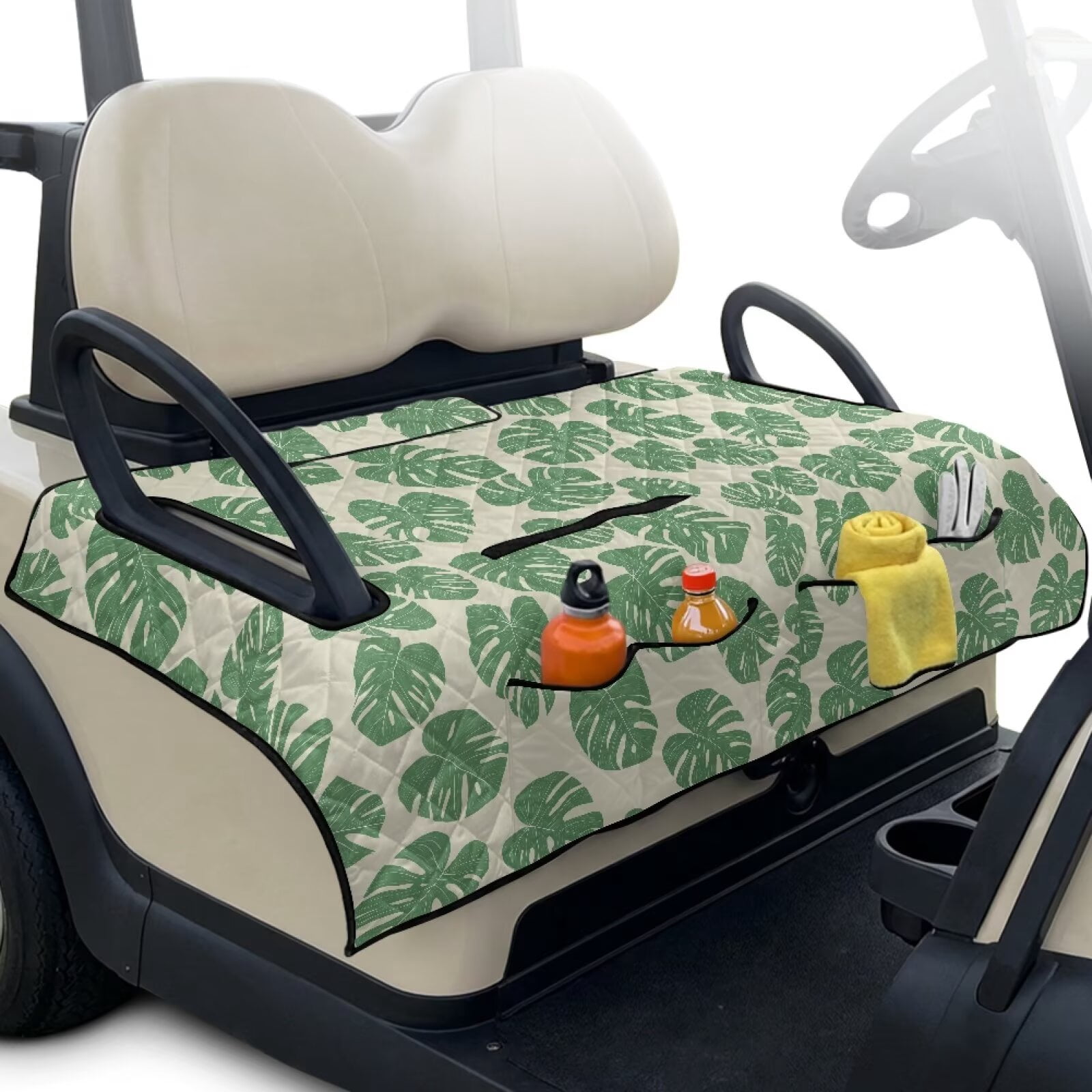 Xixirimido Portable Golf Cart Seat Cover with 4 Pocket Quilted Golf ...