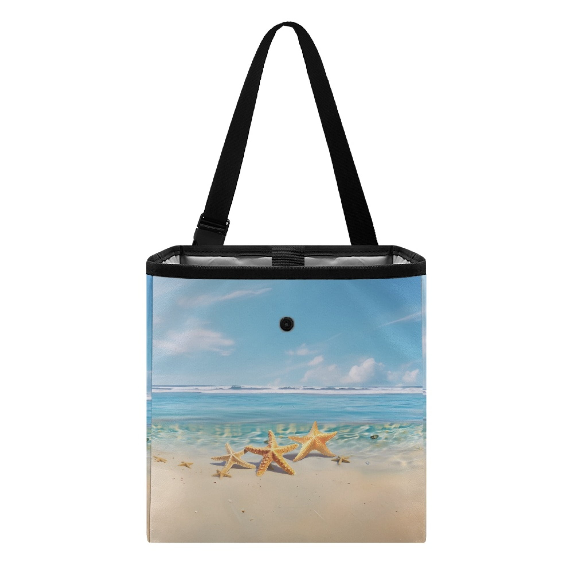 Xixirimido Sea Beach Starfish Pattern Car Trash Can Cute Leakproof Car ...