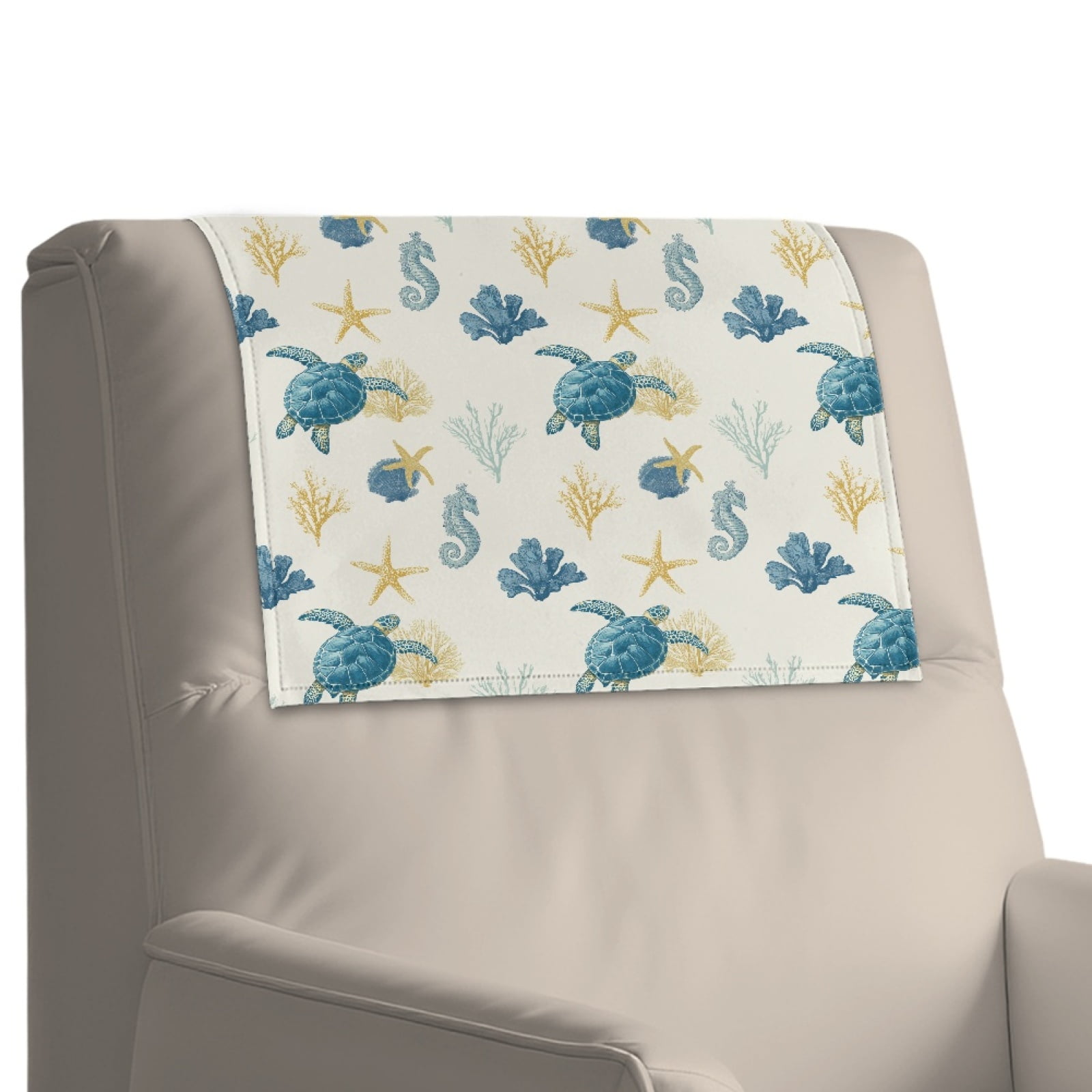 Xixirimido Sea Horse Turtle Starfish Pattern Headrest Cover for ...