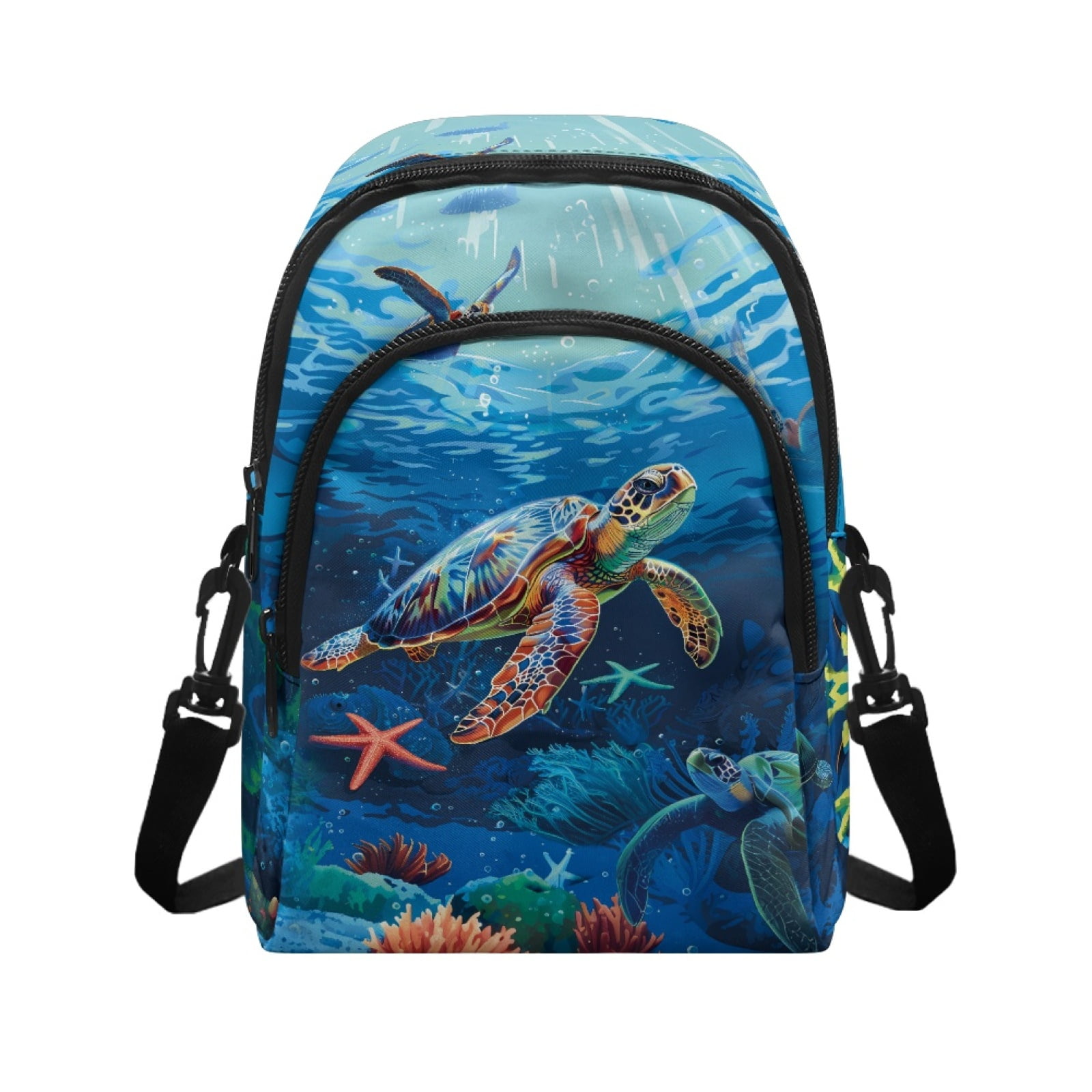Xixirimido Turtle Starfish Corals Pattern Small Sling Backpack ...
