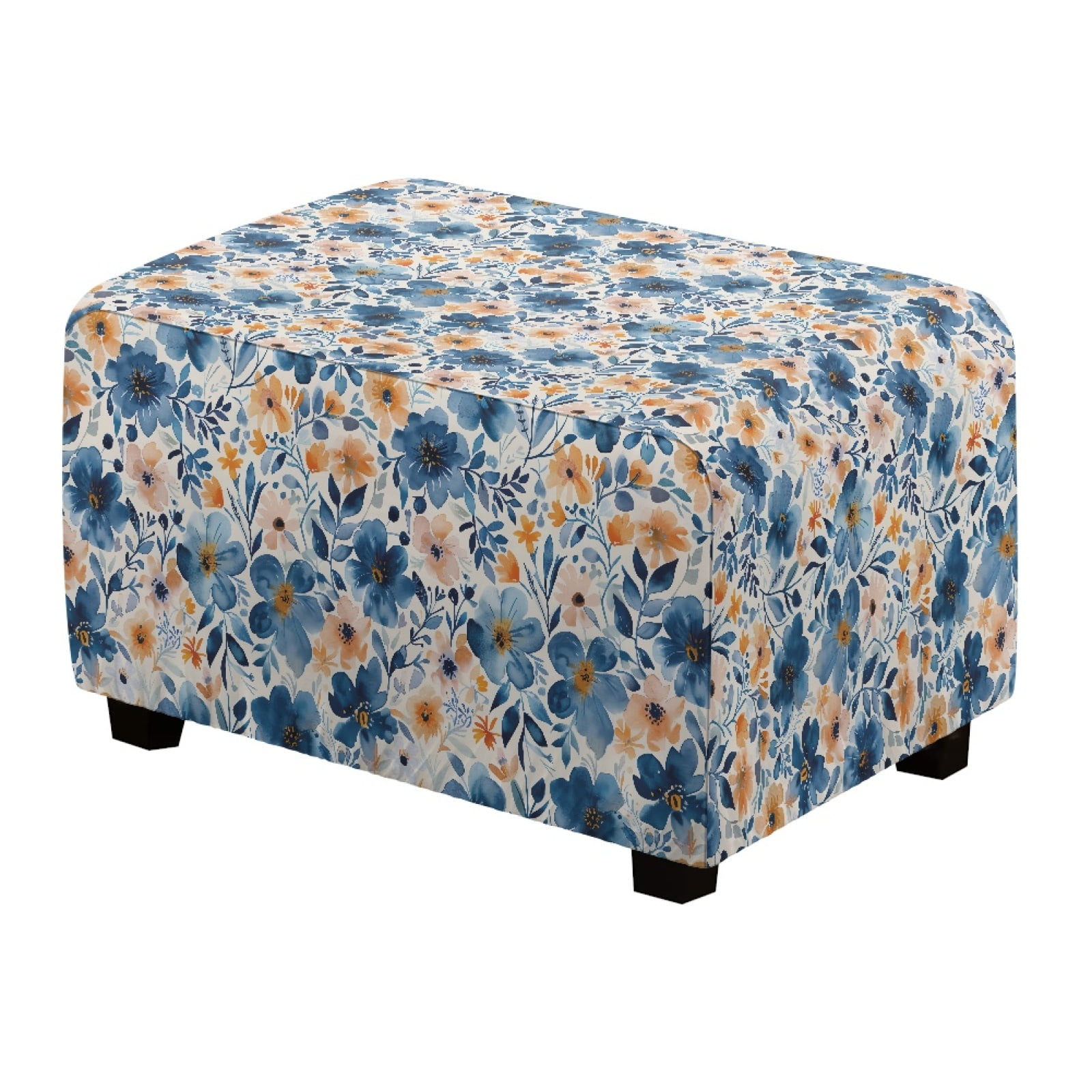 Xixirimido Watercolor Flowers Pattern Ottoman Cover Rectangle Storage ...
