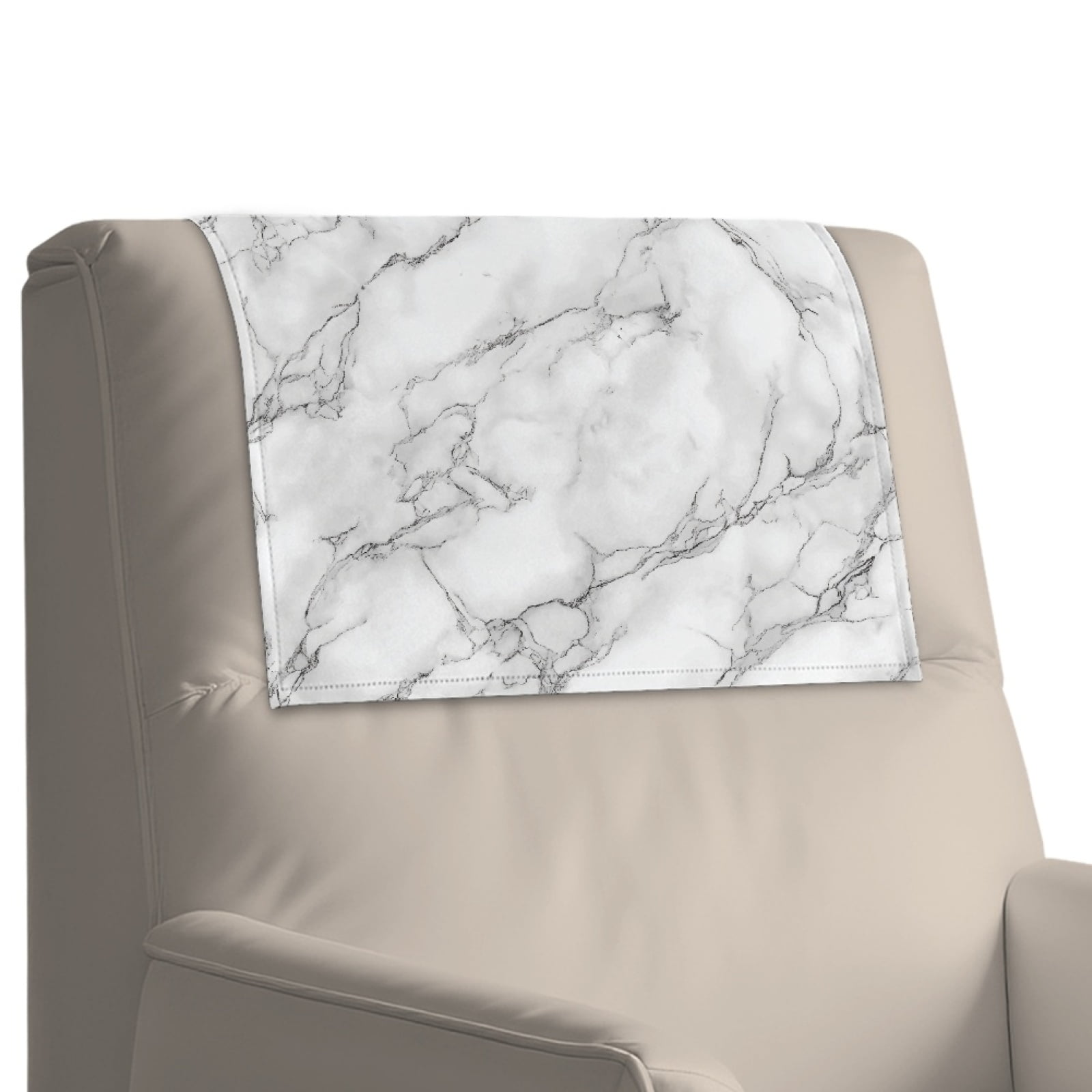 Xixirimido White Marble Print Headrest Cover for Recliner Chair ...
