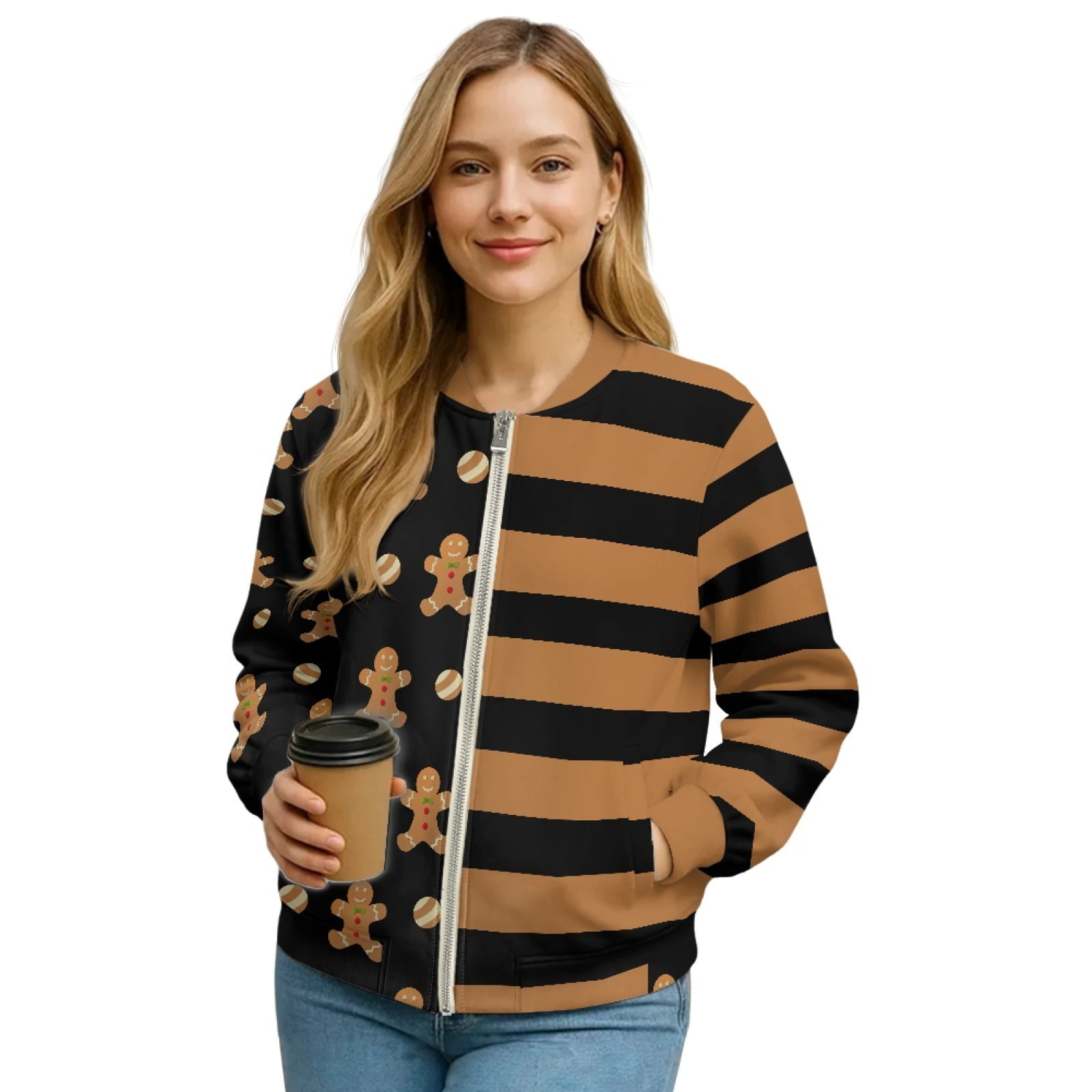 Xixirimido Women's Bomber Jacket Lightweight Casual Coat with Pockets ...