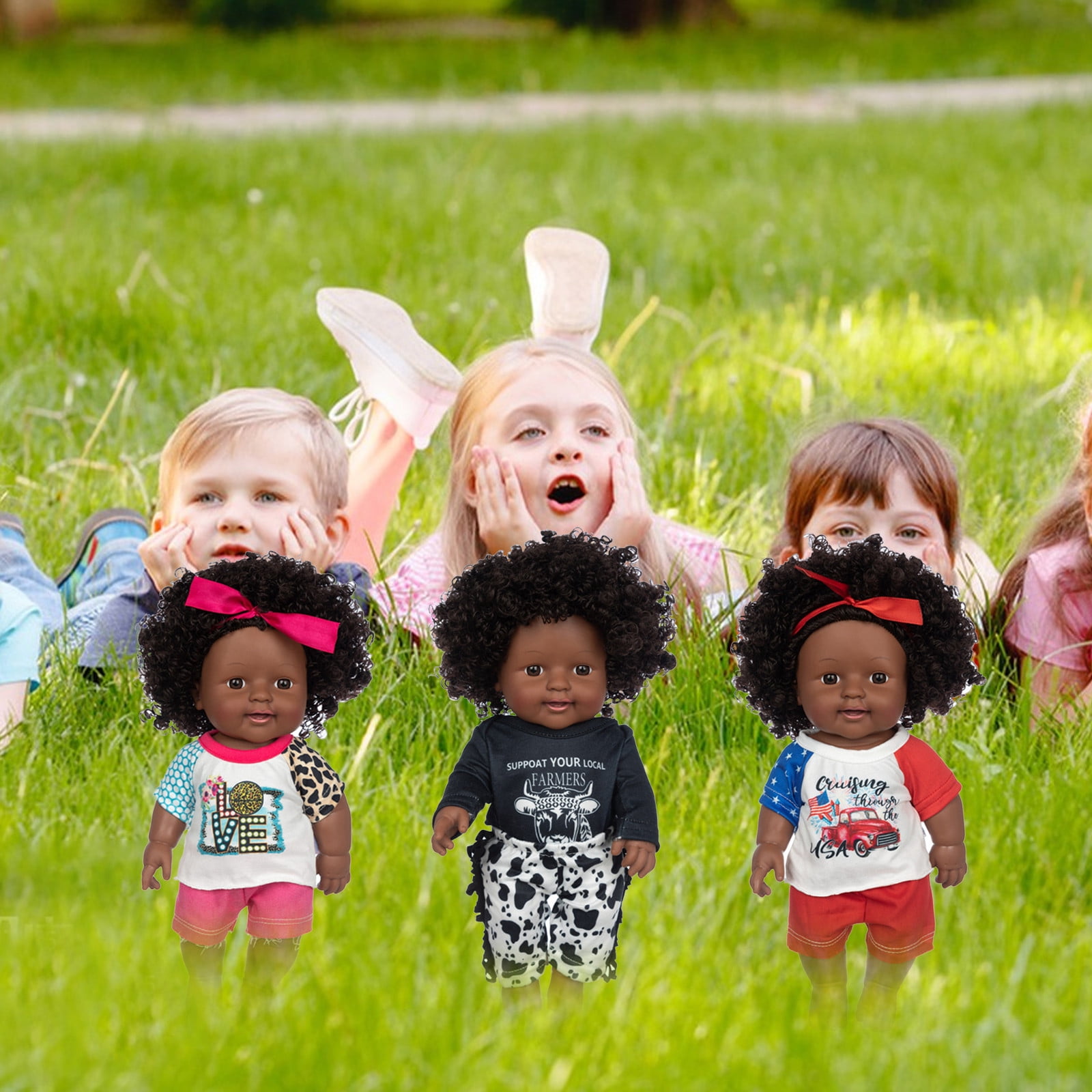 Xiying 12 Inch Realistic African Baby Doll | Washable & Removable ...