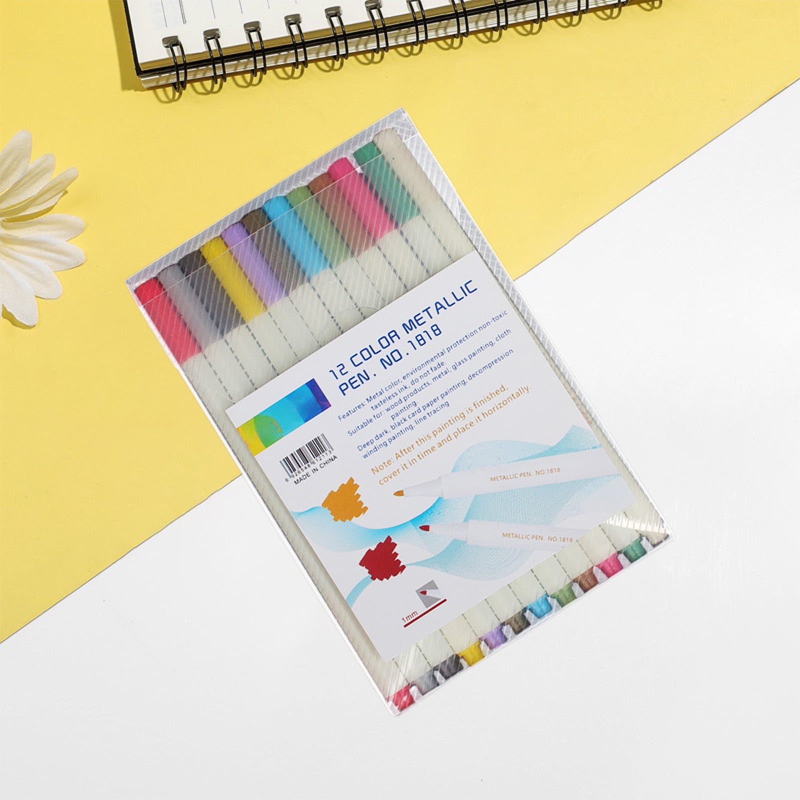 Xiying 12-Pack Metallic Gel Ink Pens | Vibrant Coloring & Drawing Pens ...