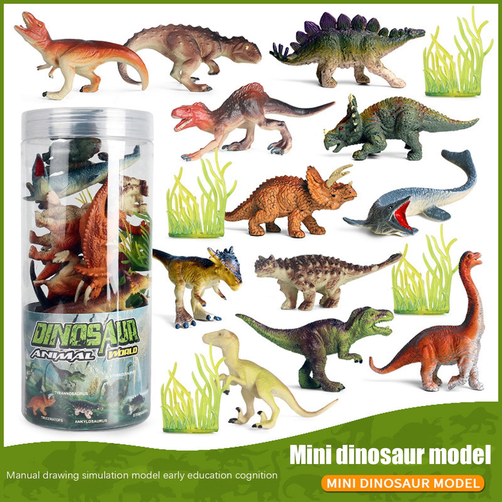 Xiying 12-Pack Mini Dinosaur Model Toys | Realistic Simulation Dinosaur ...