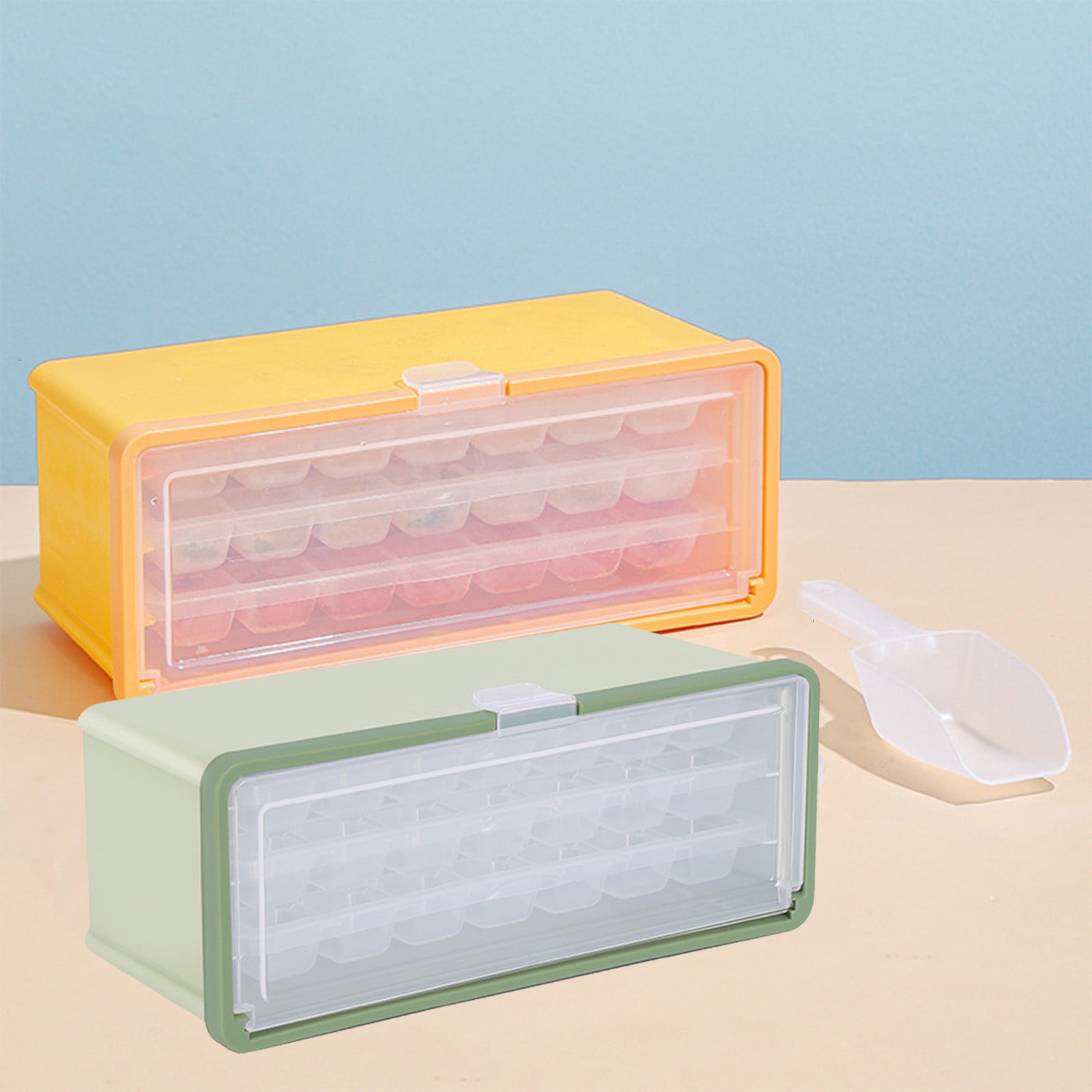 Xiying 3-Pack Plastic Ice Chunk Molds With Storable Boxes Easy Release ...