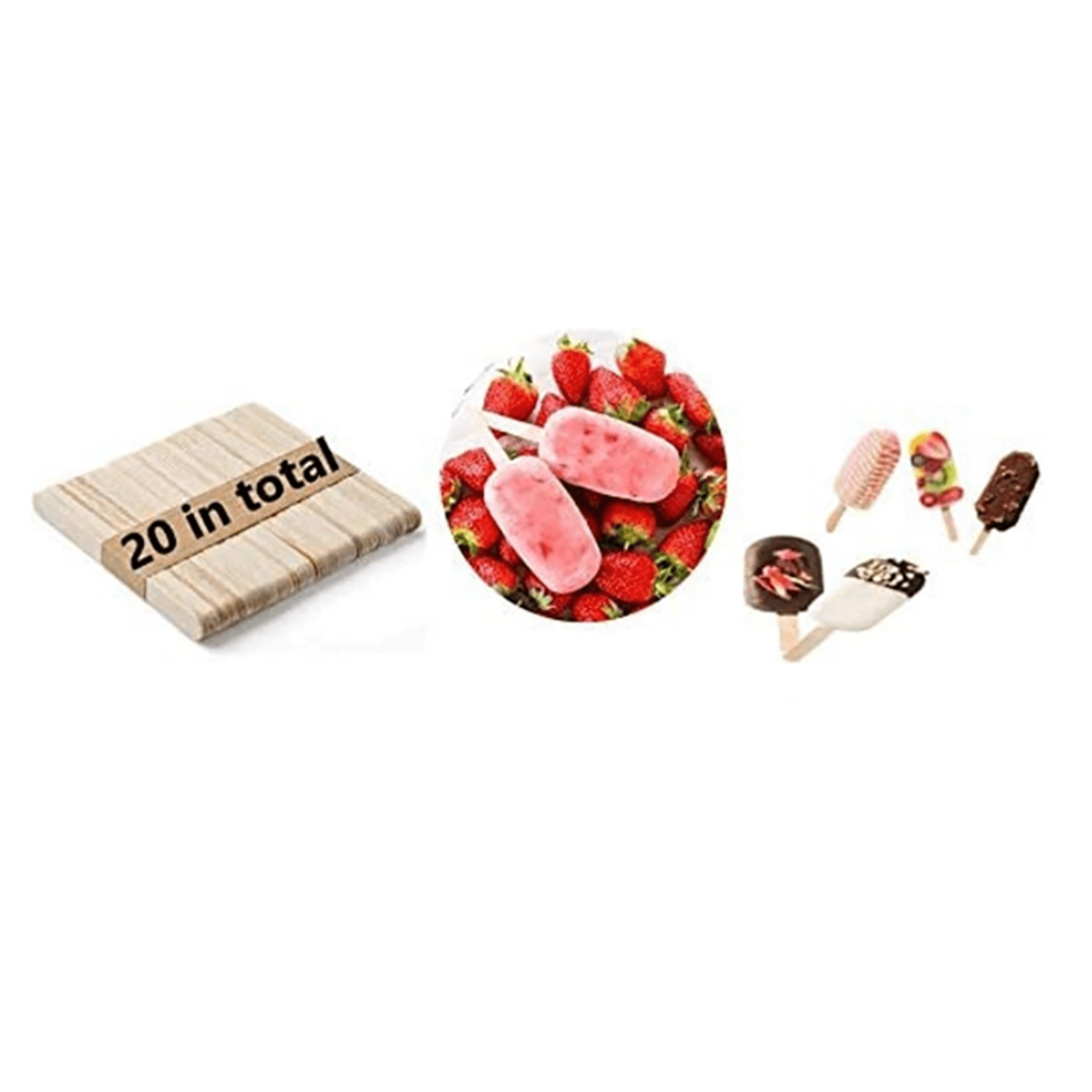 Xiying 8-Cell Silicone Popsicle Maker With 20 Wooden Sticks | Reusable ...