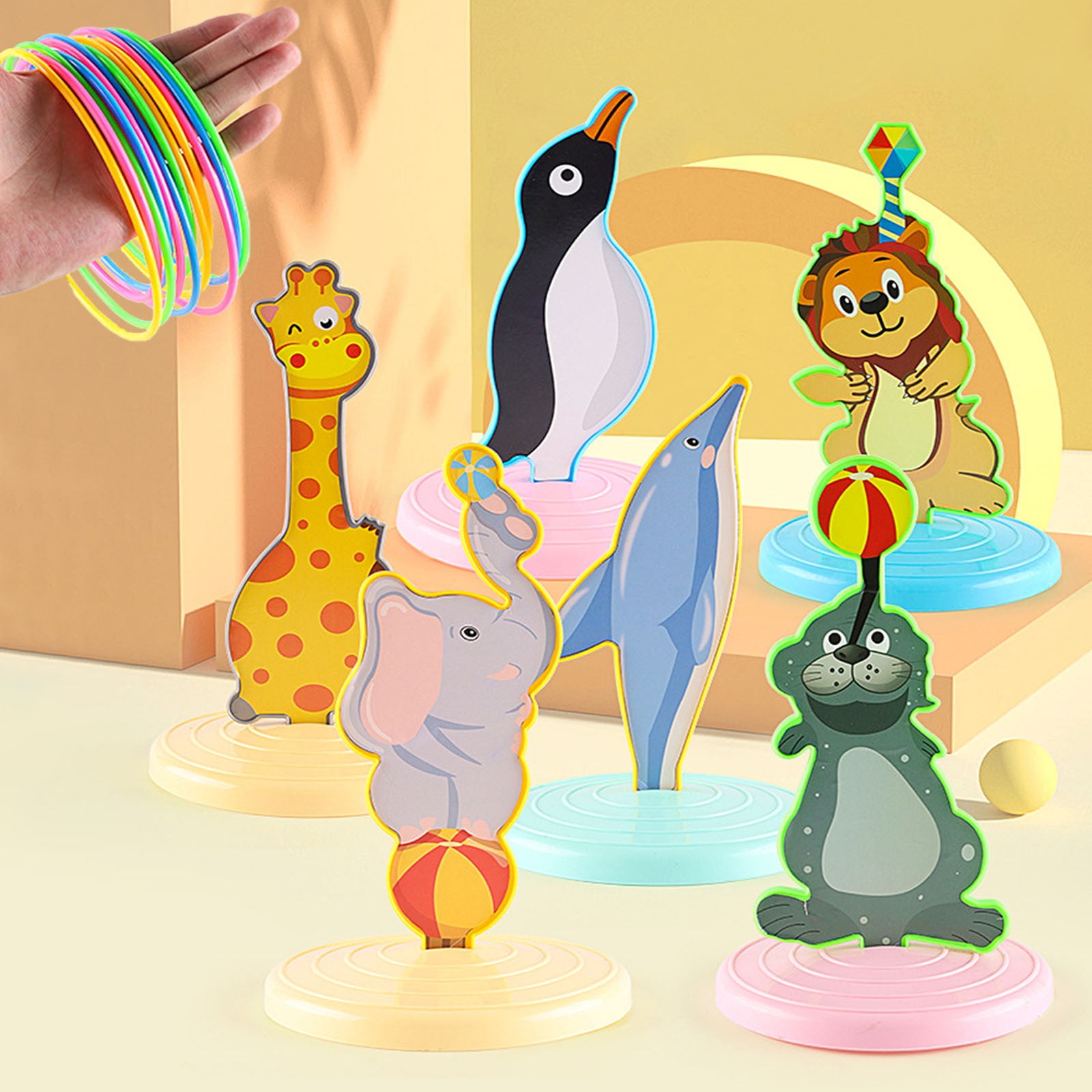 Xiying Animal Throwing Ring Toss Game | Puzzle Tower Toy For Outdoor ...