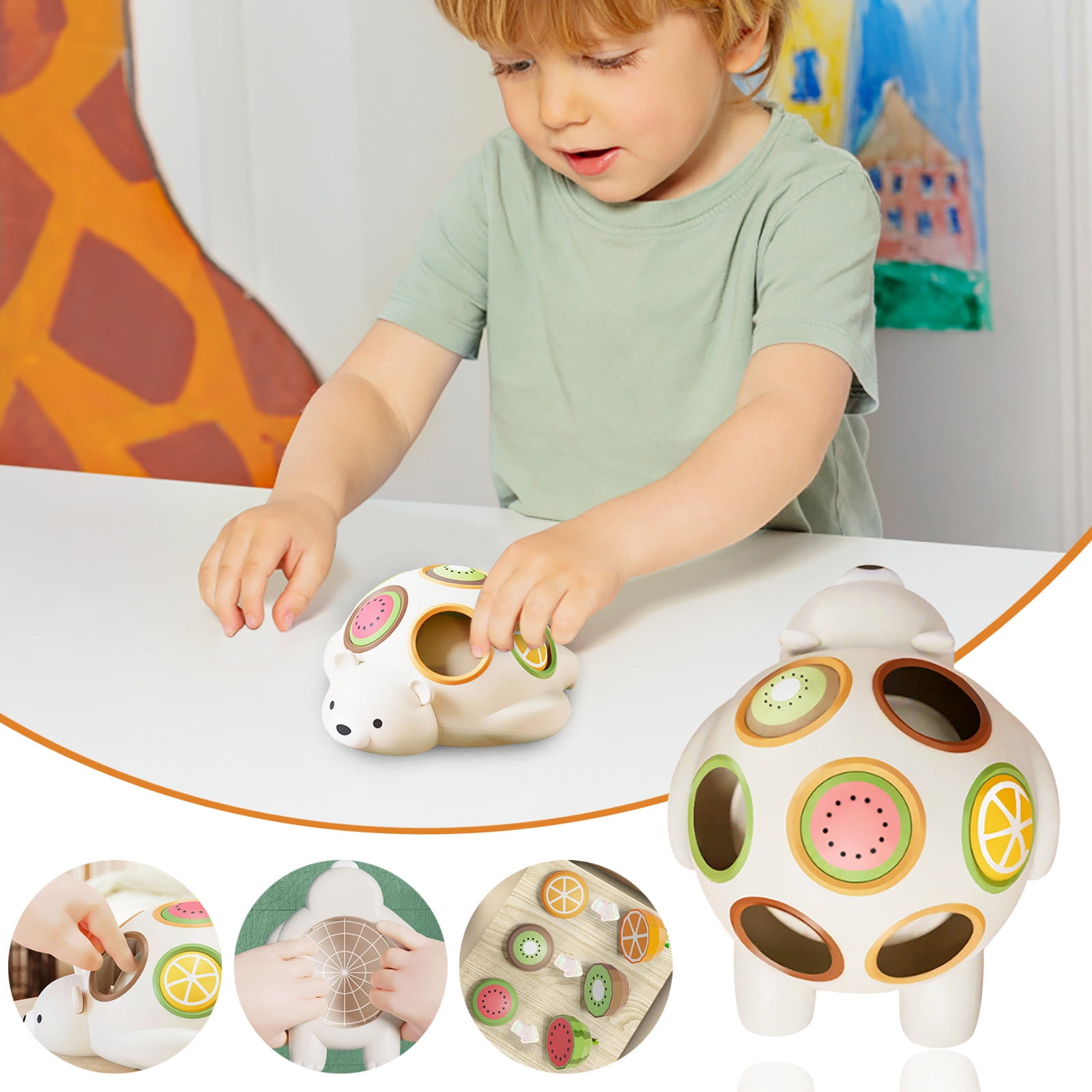 Xiying Baby Fine Motor Skills Toy | Early Education Push & Dig Activity | Multicolor Bear Design ...