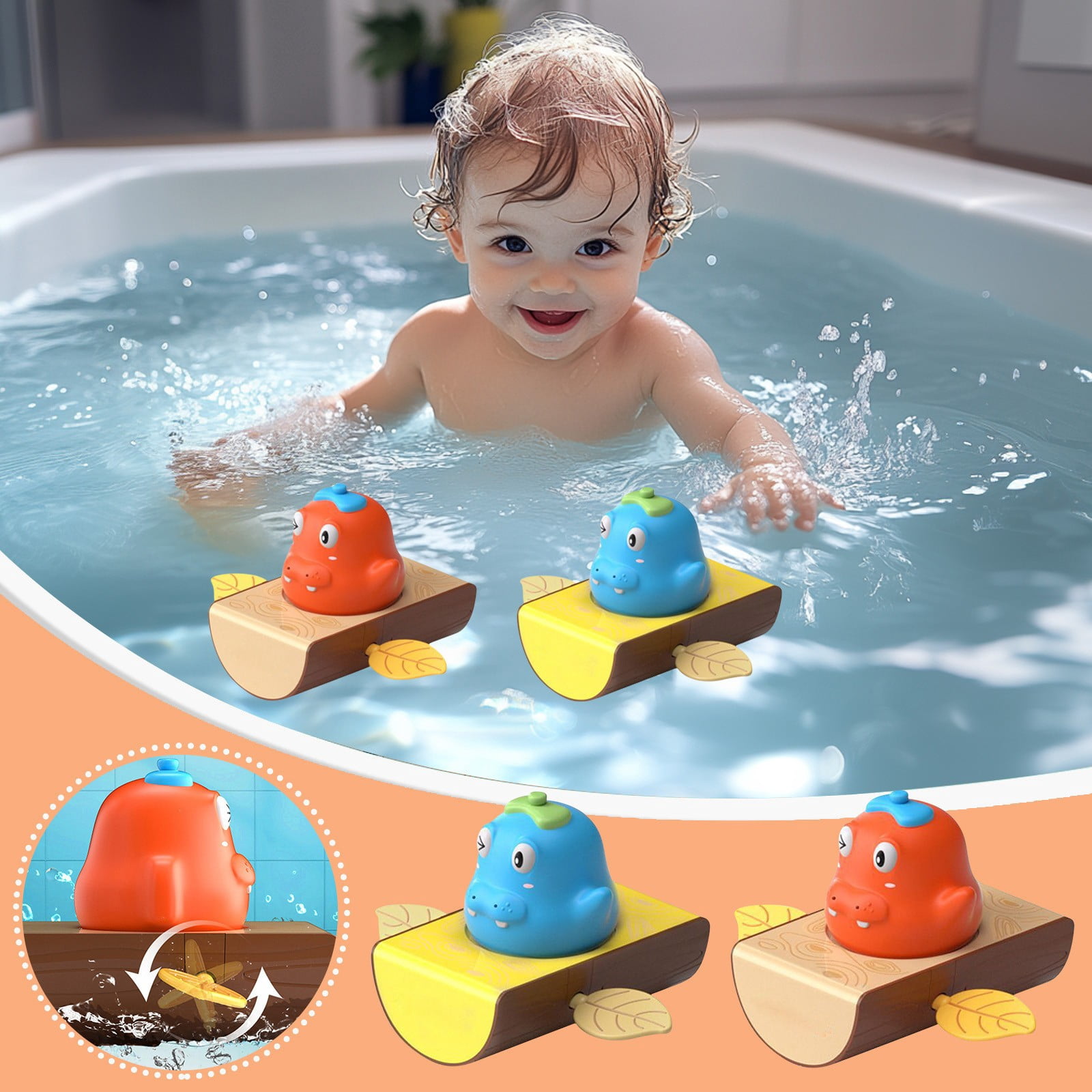 Xiying Bath Time Water Play Toy Boats | Classic Winding Design | Safe ...